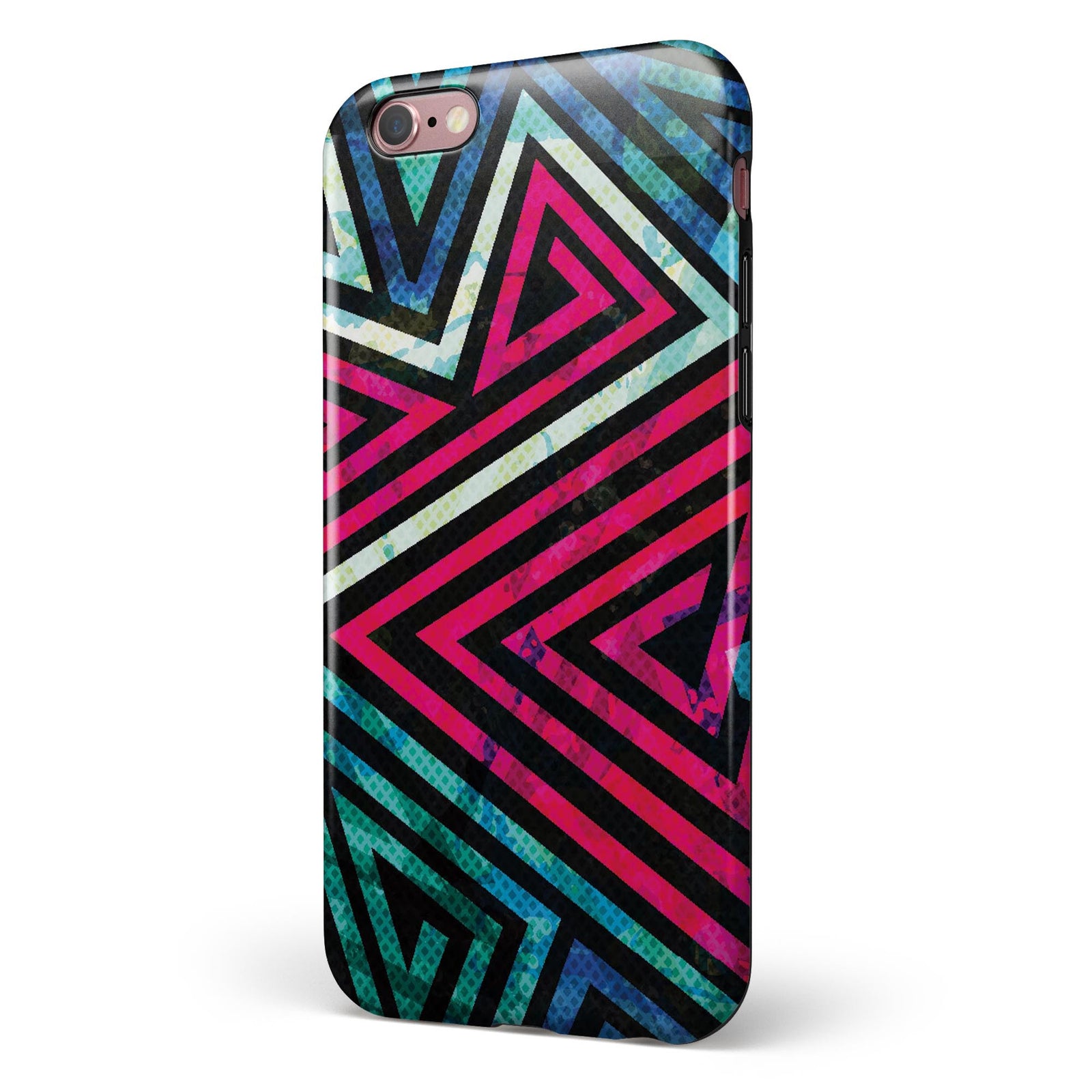 Grungy Neon Triangular Zig Zag Shapes iPhone 6/6s or 6/6s Plus 2-Piece ...