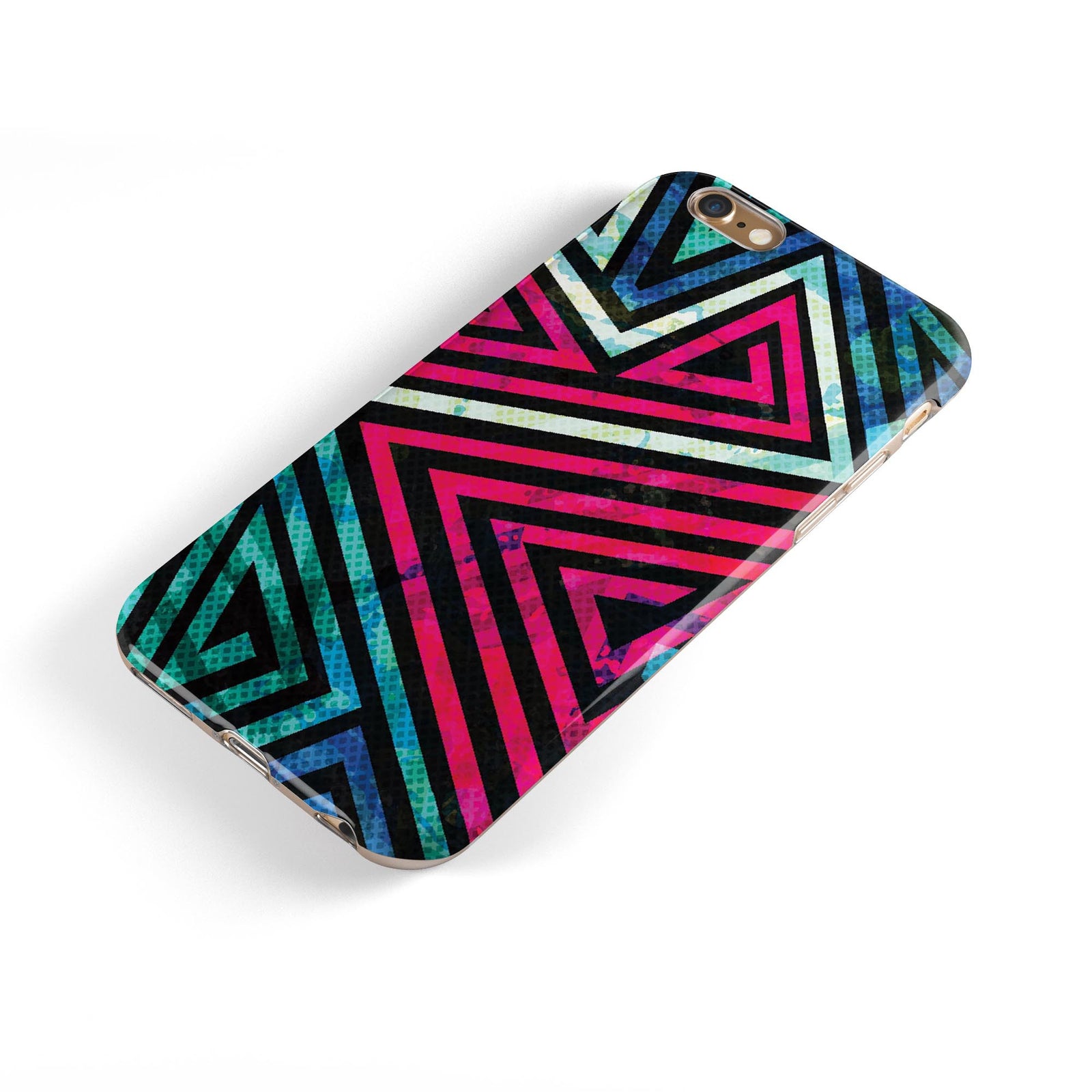 Grungy Neon Triangular Zig Zag Shapes iPhone 6/6s or 6/6s Plus 2-Piece ...