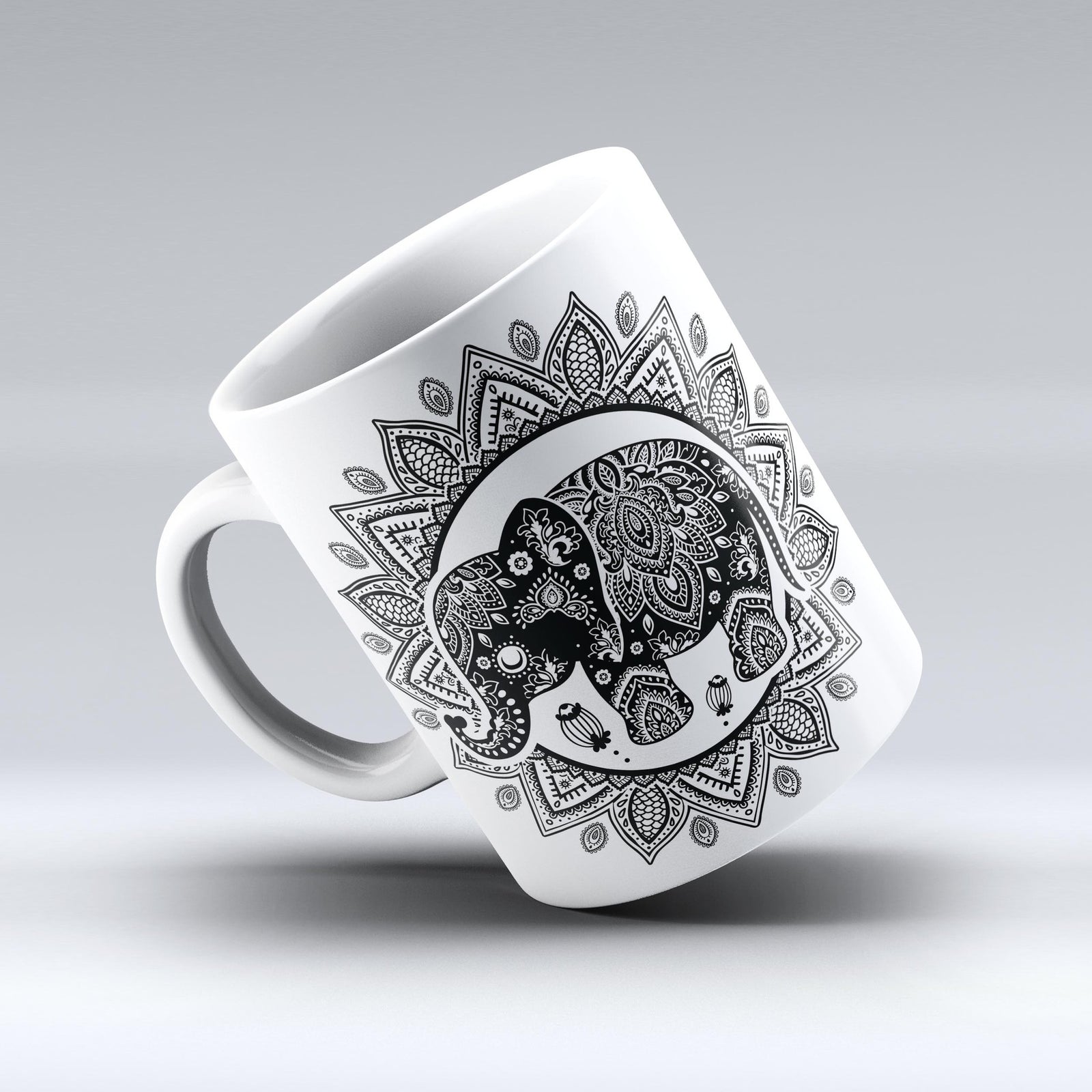 The Indian Mandala Elephant ink-Fuzed Ceramic Coffee Mug – DesignSkinz