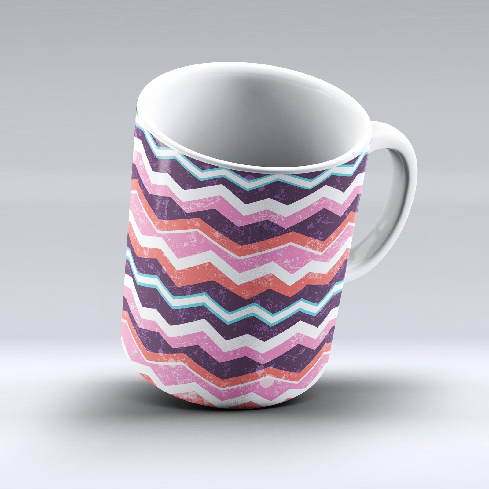 The Jagged Colorful Chevron ink-Fuzed Ceramic Coffee Mug – DesignSkinz