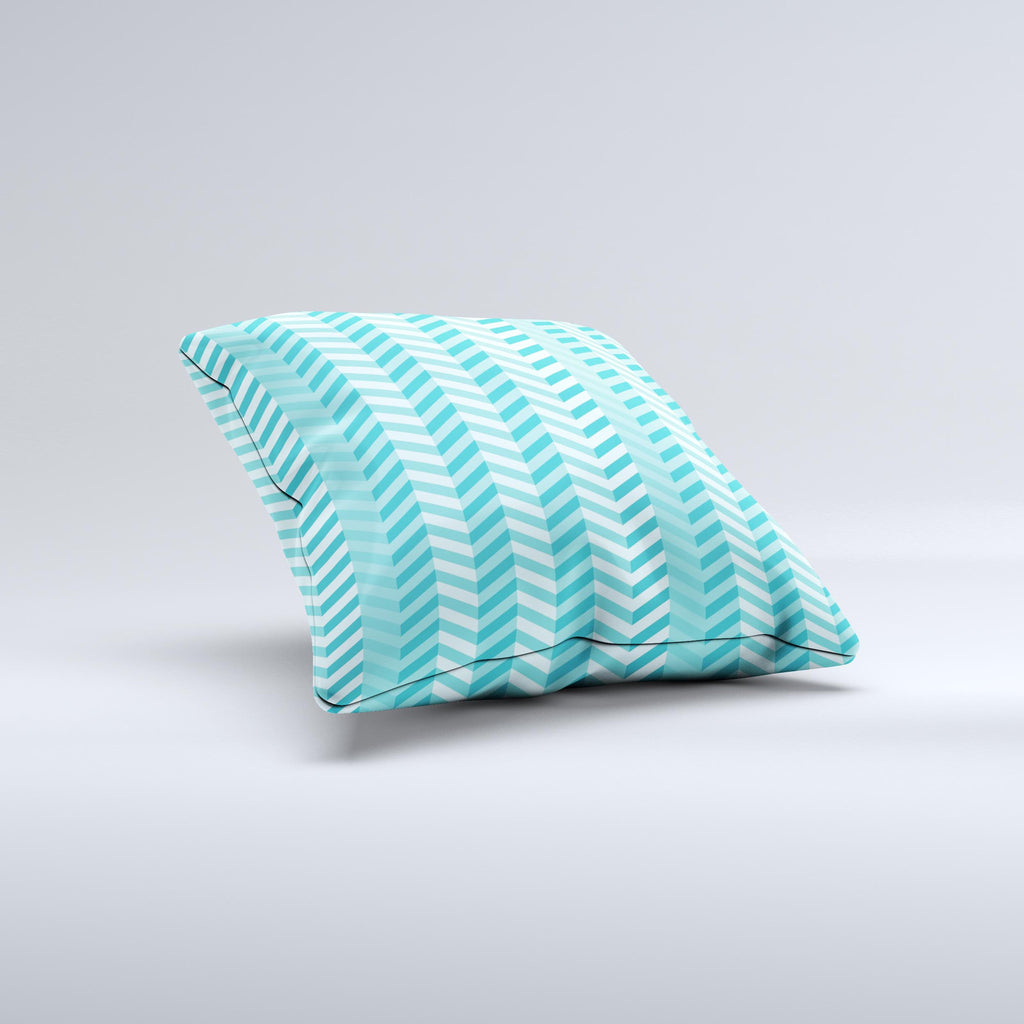 Light Blue Thin Lined Zigzag Pattern ink-Fuzed Decorative Throw Pillow ...