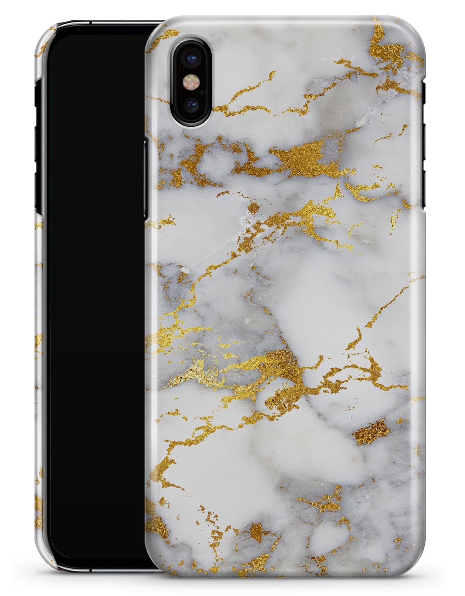 Marble & Digital Gold Foil V7 - Durable iPhone X Ten Hard Case Top ...