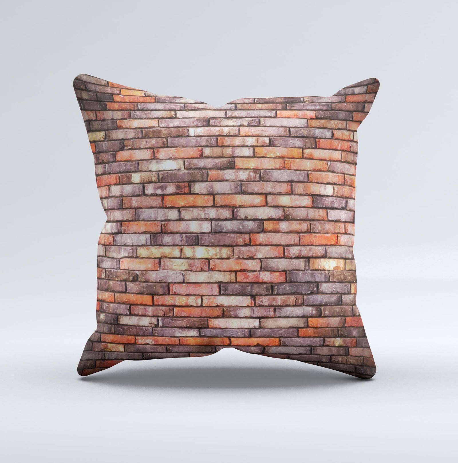 Multicolor Highlighted Brick Wall ink-Fuzed Decorative Throw Pillow ...