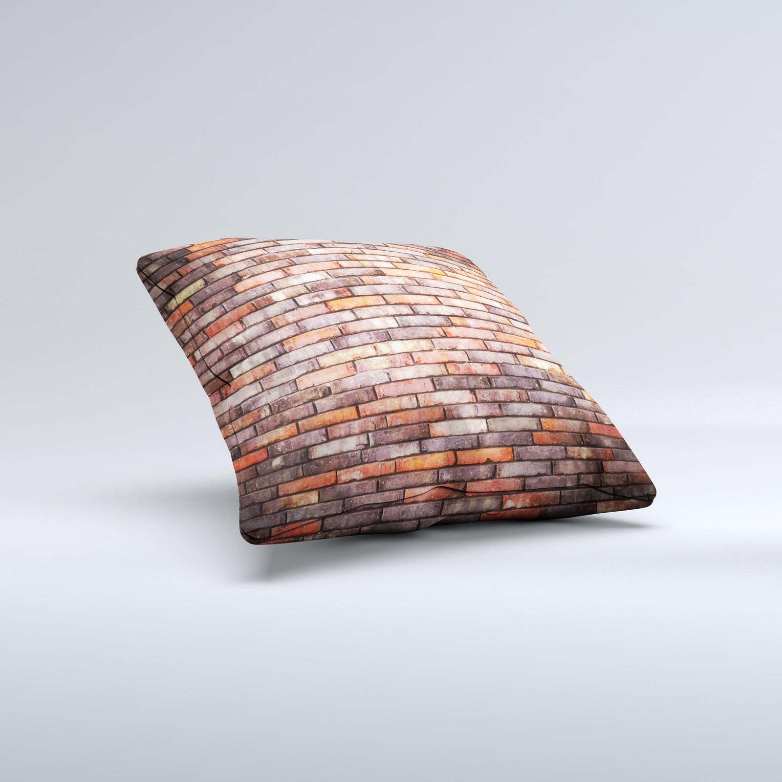 Multicolor Highlighted Brick Wall ink-Fuzed Decorative Throw Pillow ...