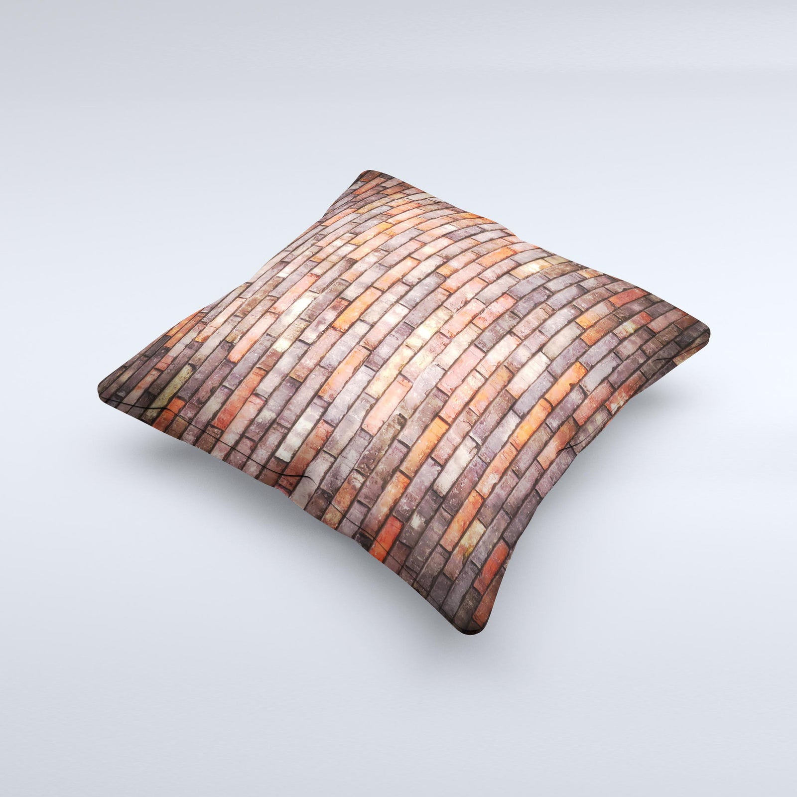 Multicolor Highlighted Brick Wall ink-Fuzed Decorative Throw Pillow ...