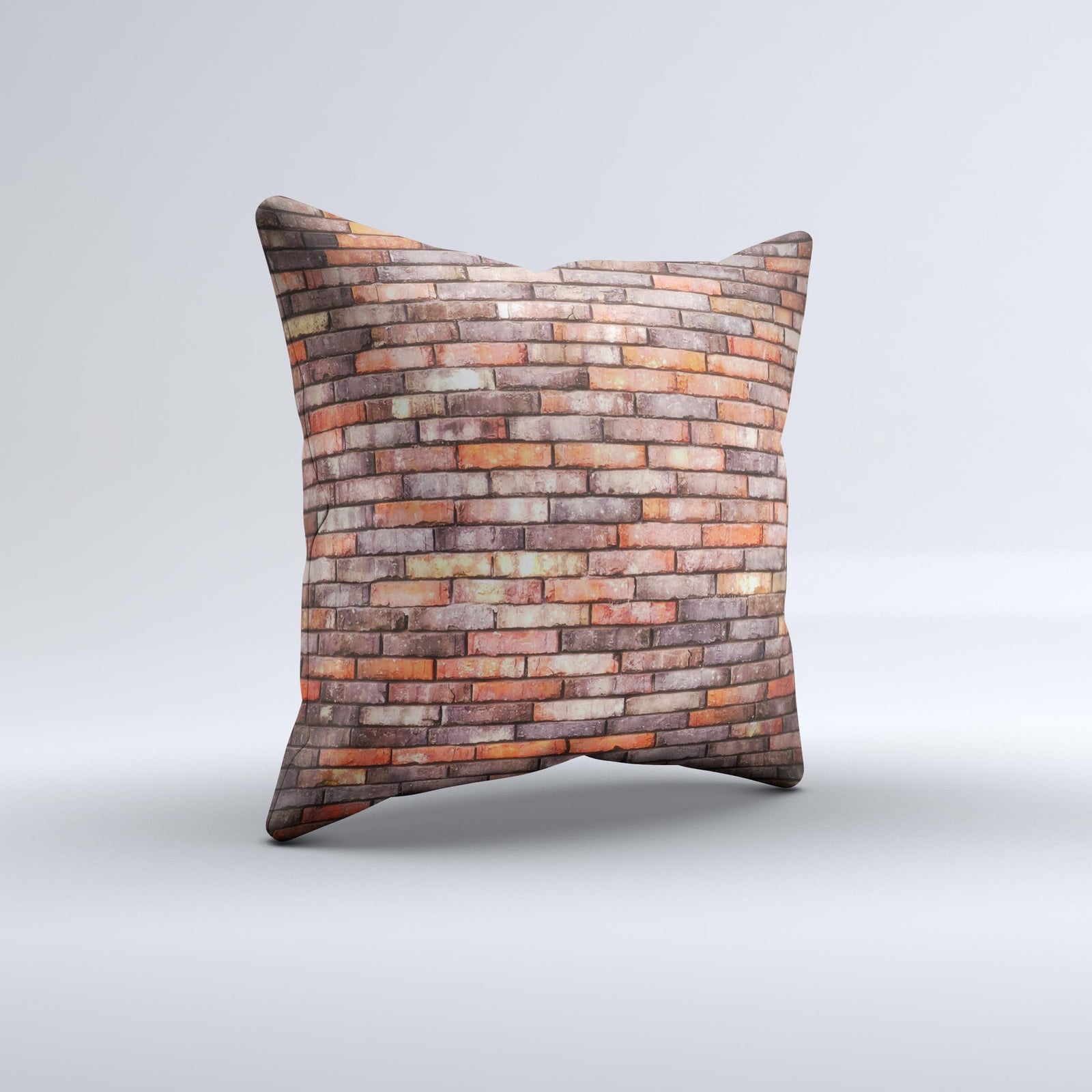 Multicolor Highlighted Brick Wall ink-Fuzed Decorative Throw Pillow ...
