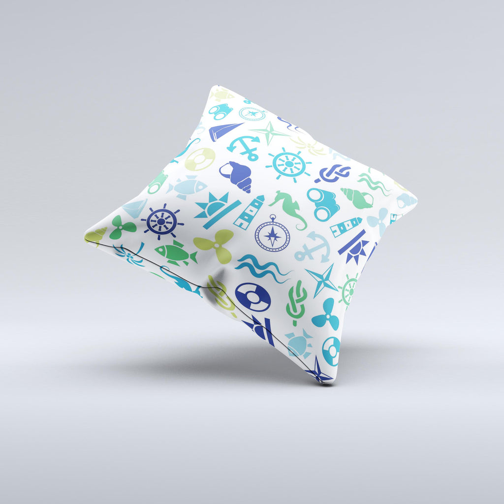 Nautical Vector Shapes Ink-Fuzed Decorative Throw Pillow – DesignSkinz
