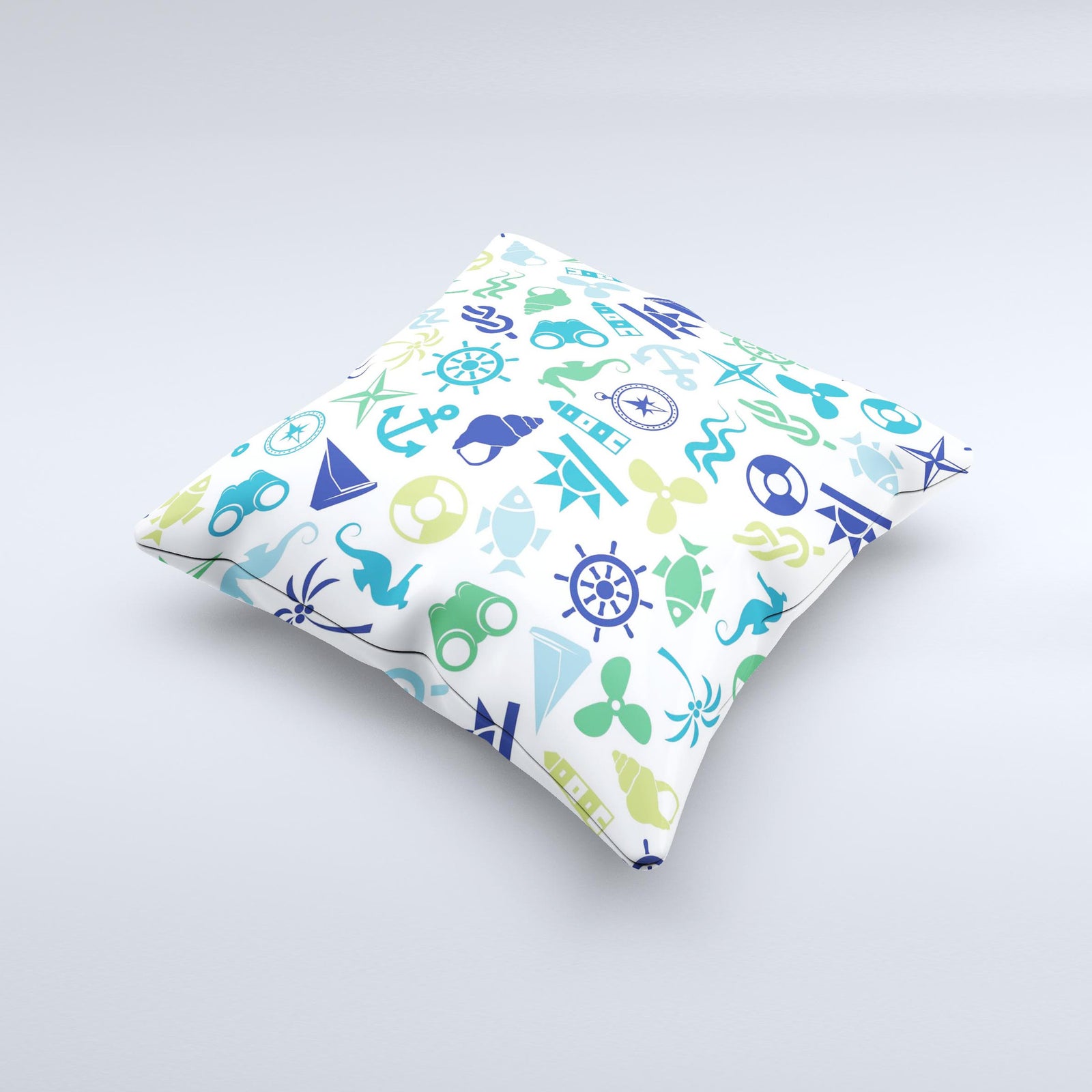 Nautical Vector Shapes Ink-Fuzed Decorative Throw Pillow – DesignSkinz