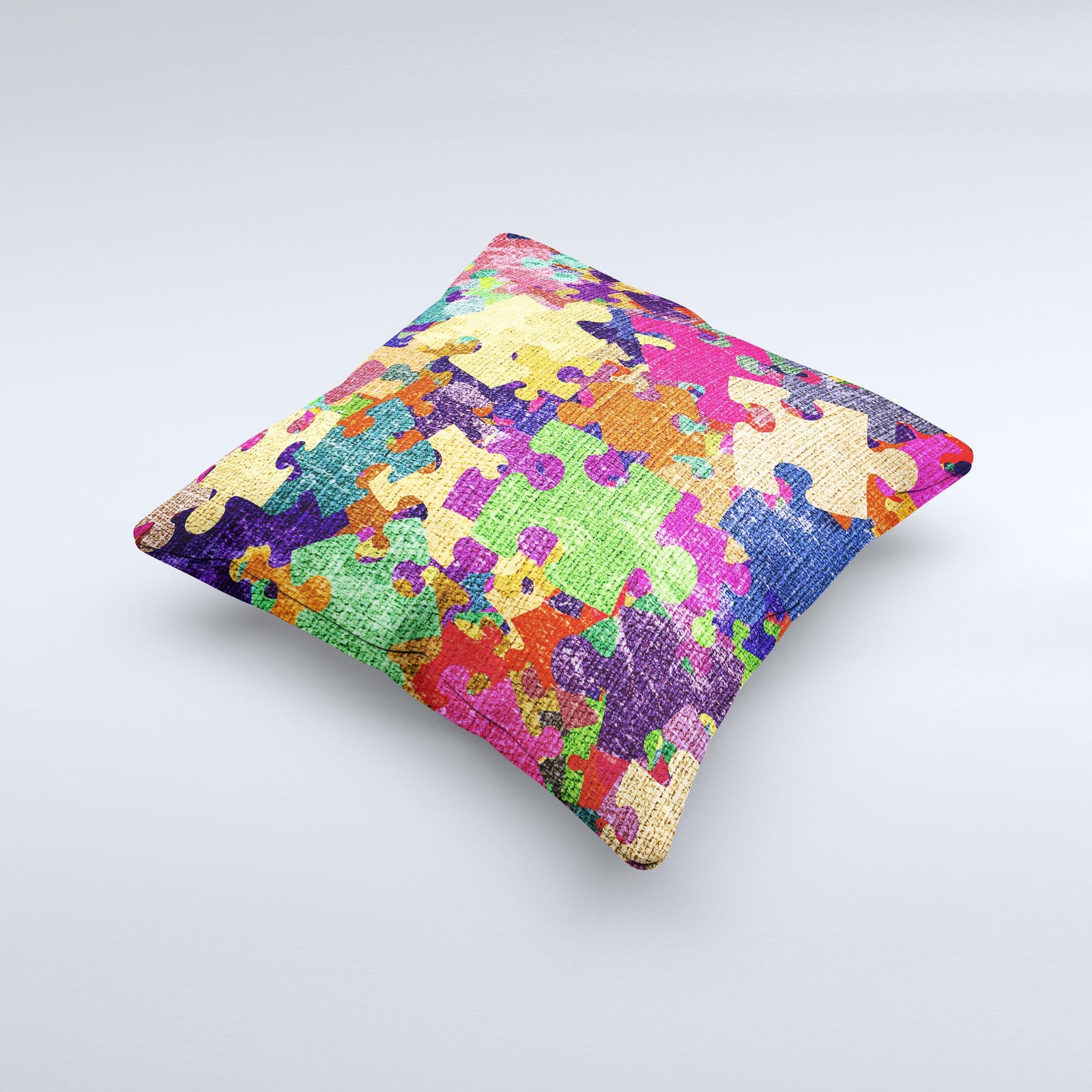Neon Colored Puzzle Pieces Ink-Fuzed Decorative Throw Pillow – DesignSkinz