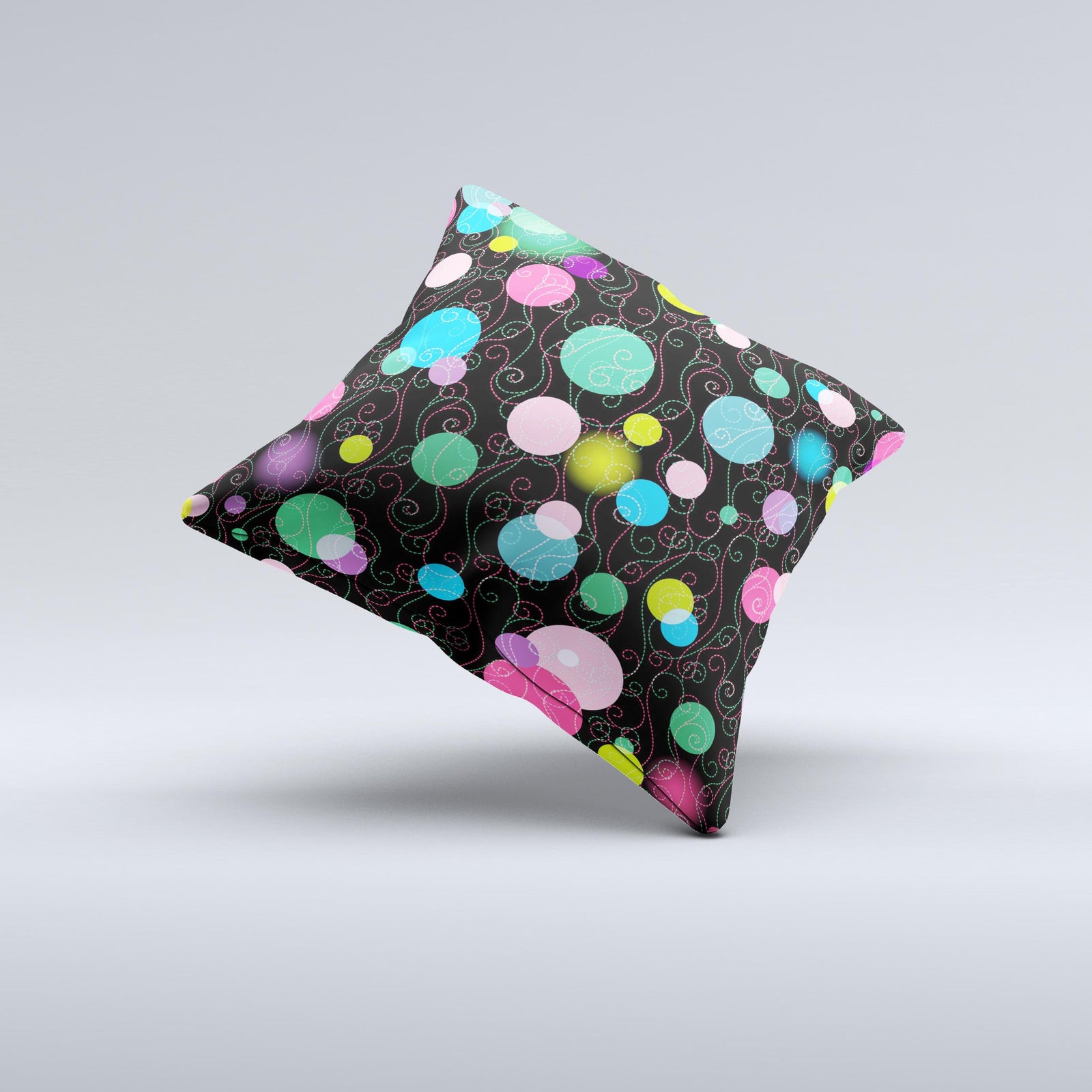 Neon Colorful Stringy Orbs ink-Fuzed Decorative Throw Pillow – DesignSkinz