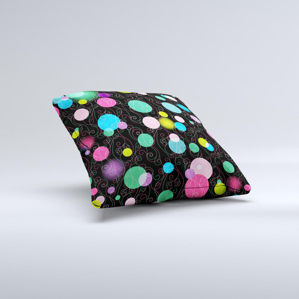 Neon Colorful Stringy Orbs ink-Fuzed Decorative Throw Pillow – DesignSkinz