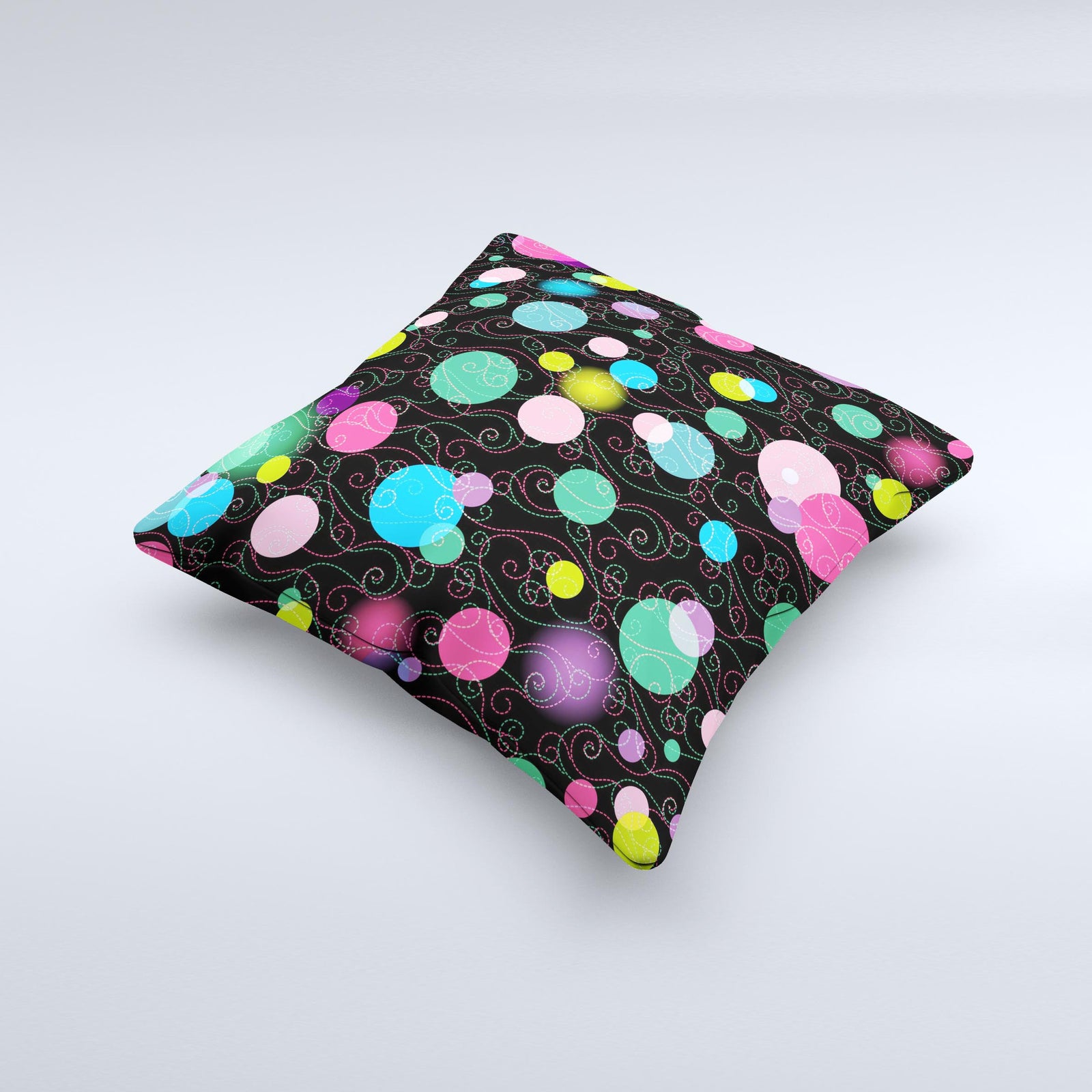 Neon Colorful Stringy Orbs ink-Fuzed Decorative Throw Pillow – DesignSkinz