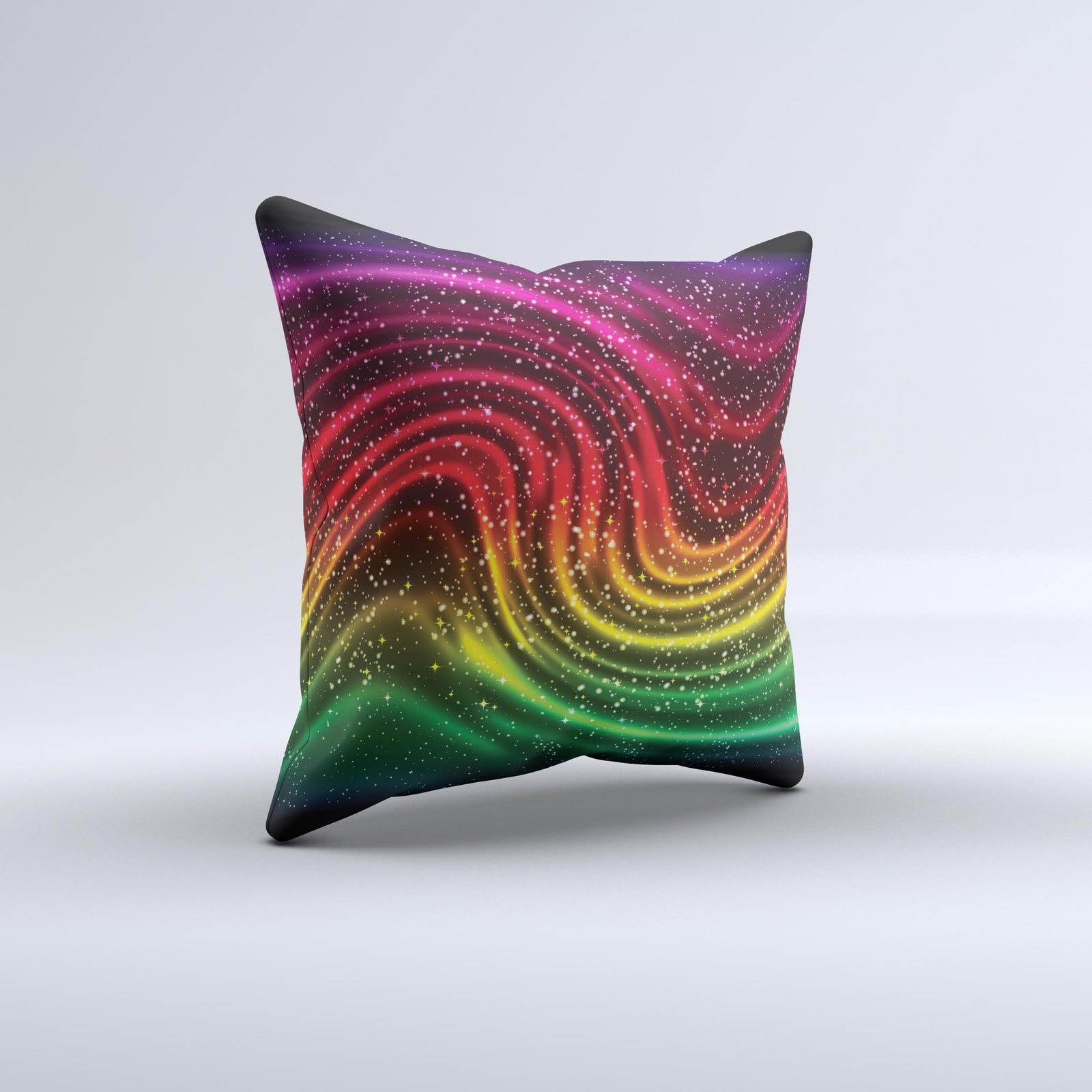 Neon Mixed Color Starry Waves ink-Fuzed Decorative Throw Pillow ...