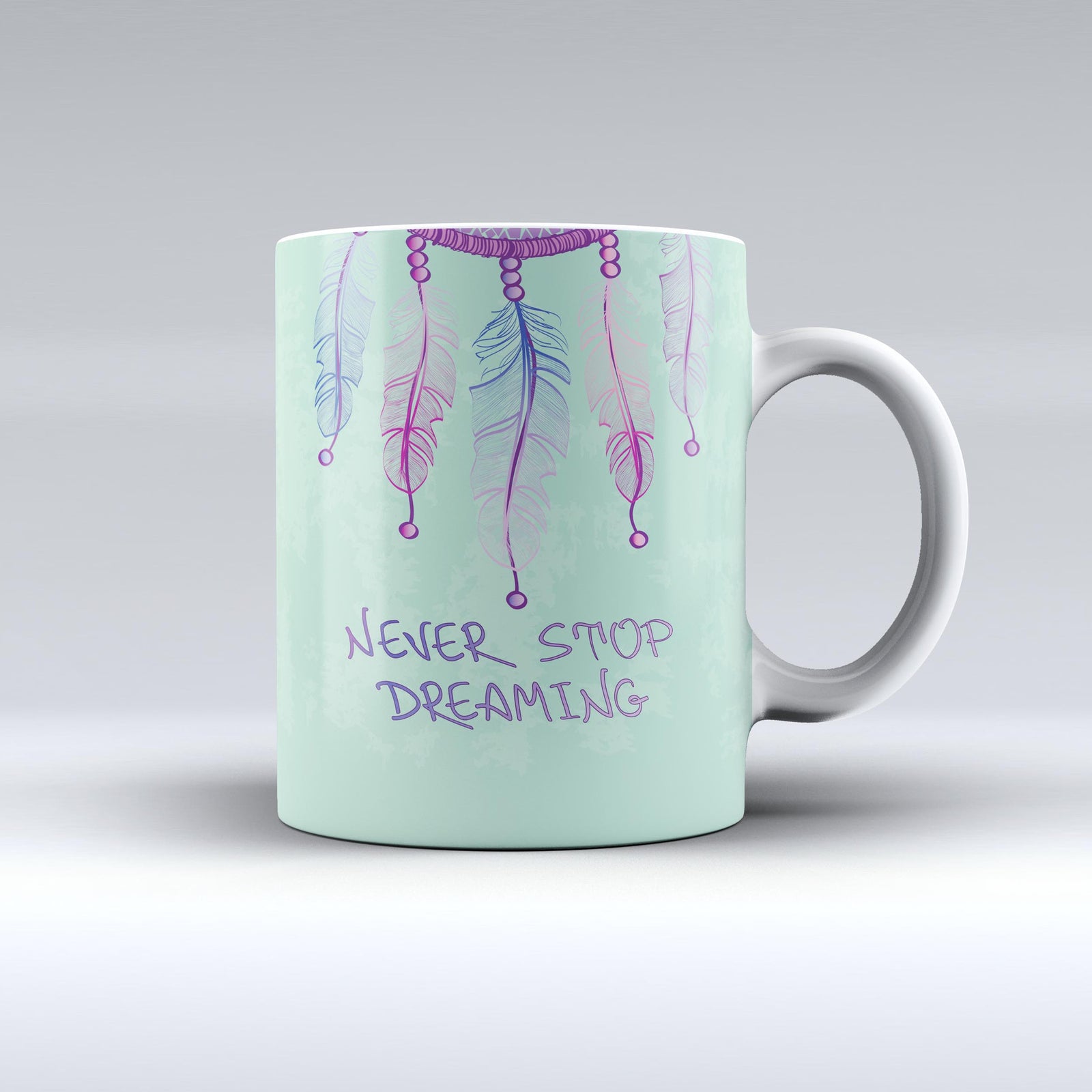 The Never Stop Dreaming Dreamcatcher ink-Fuzed Ceramic Coffee Mug ...