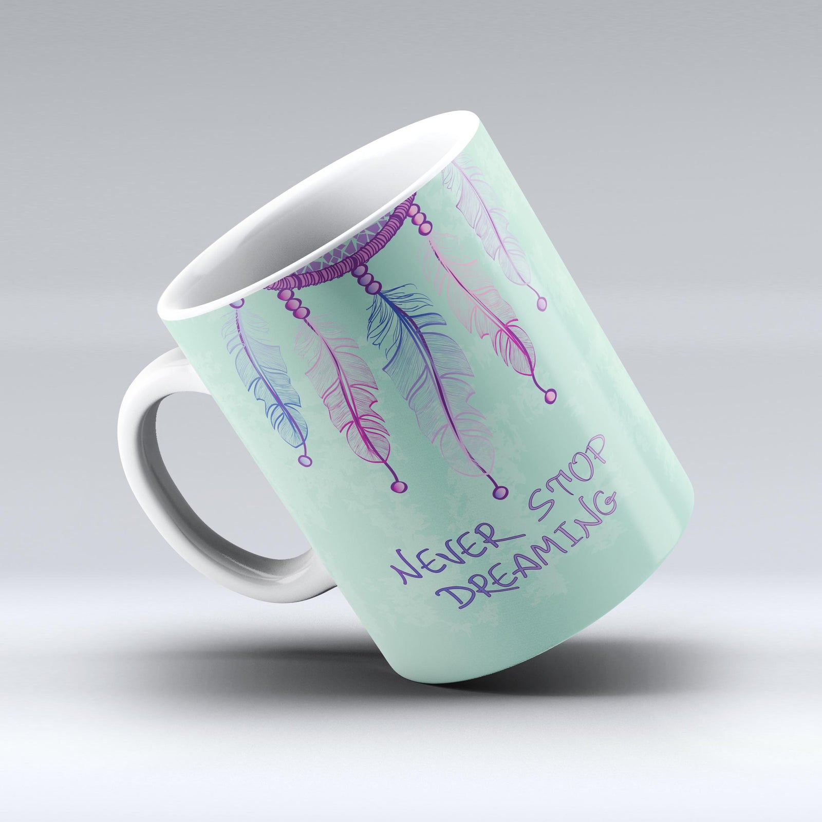 The Never Stop Dreaming Dreamcatcher ink-Fuzed Ceramic Coffee Mug ...