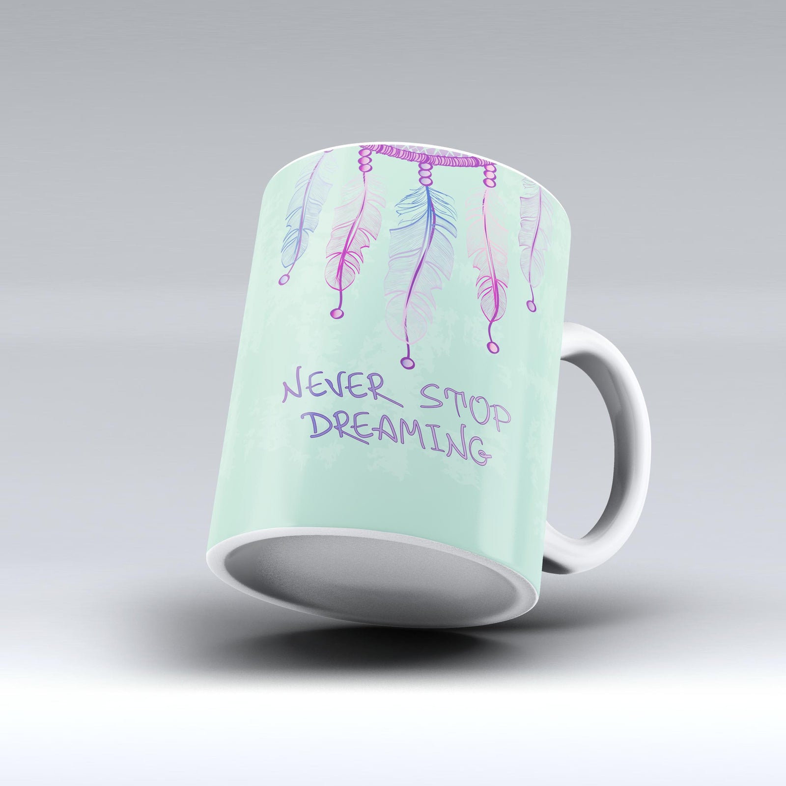 The Never Stop Dreaming Dreamcatcher ink-Fuzed Ceramic Coffee Mug ...