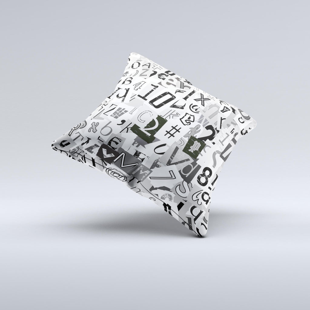 Newspaper Letter Collage Ink-Fuzed Decorative Throw Pillow – DesignSkinz