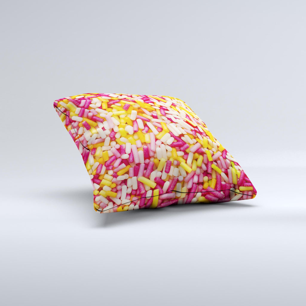 Orange and Pink Candy Sprinkles ink-Fuzed Decorative Throw Pillow ...