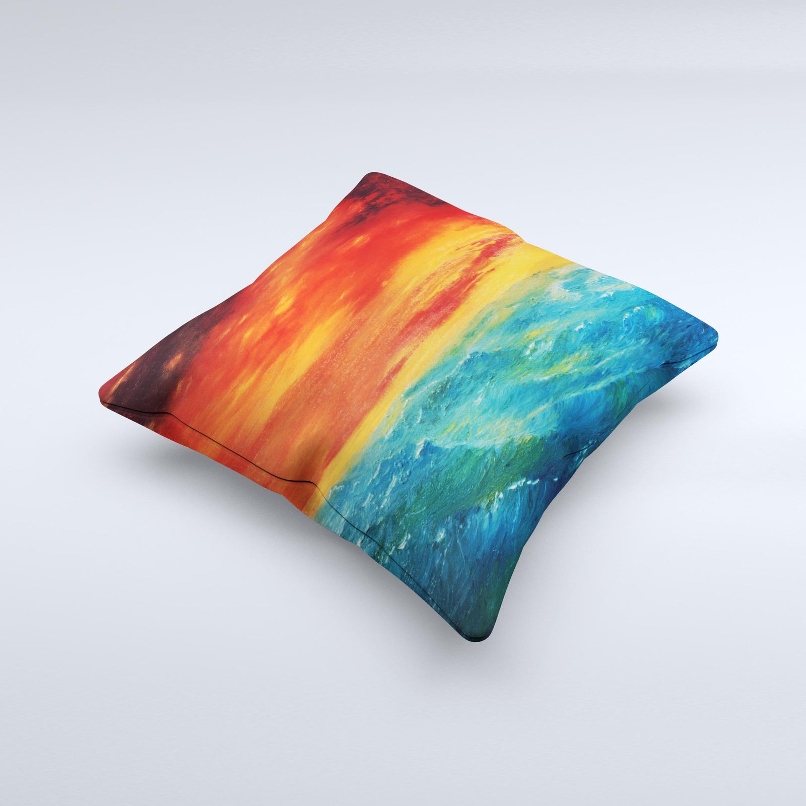 Abstract Sunset Painting Ink-Fuzed Decorative Throw Pillow – DesignSkinz