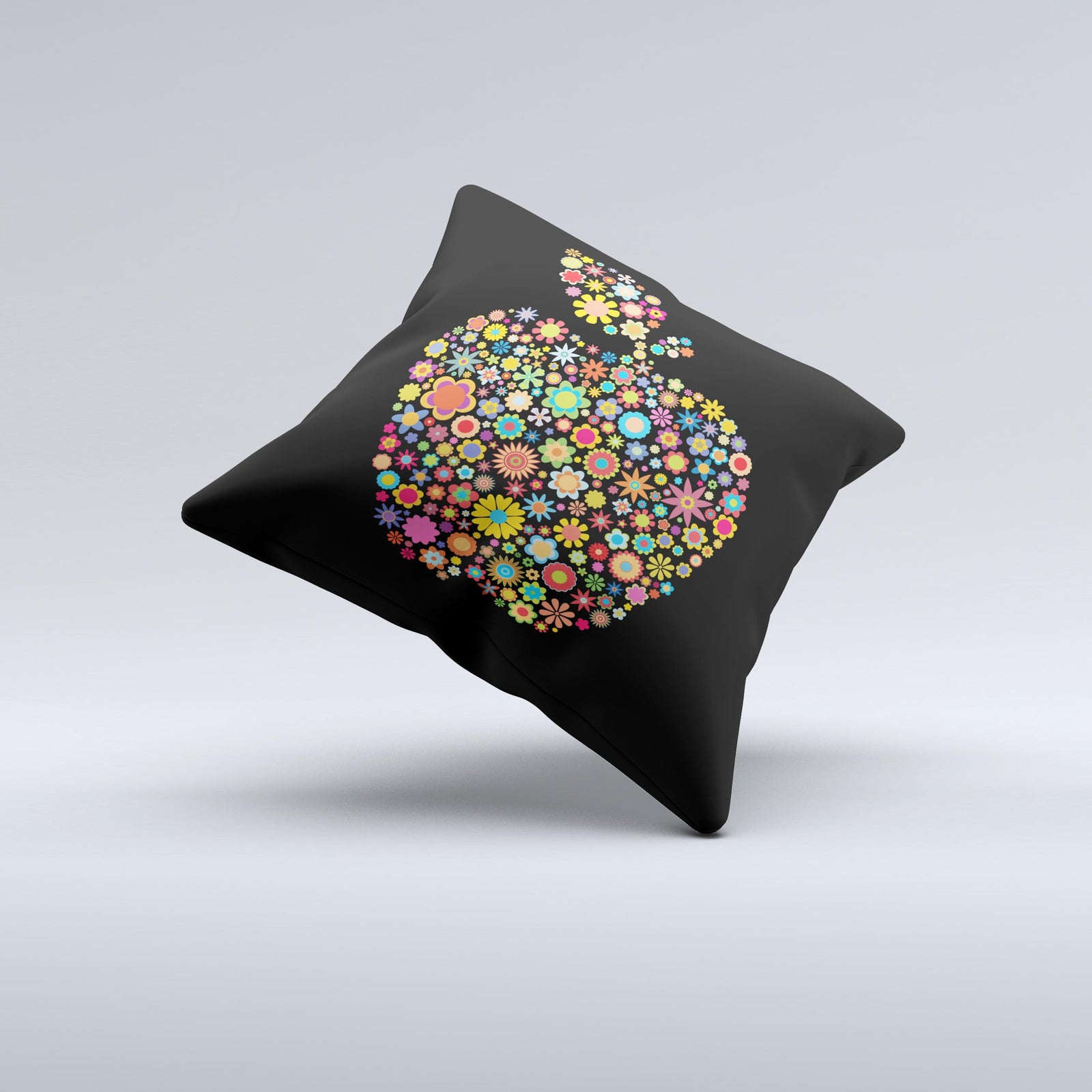 Apple Icon Floral Collage Ink-Fuzed Decorative Throw Pillow – DesignSkinz