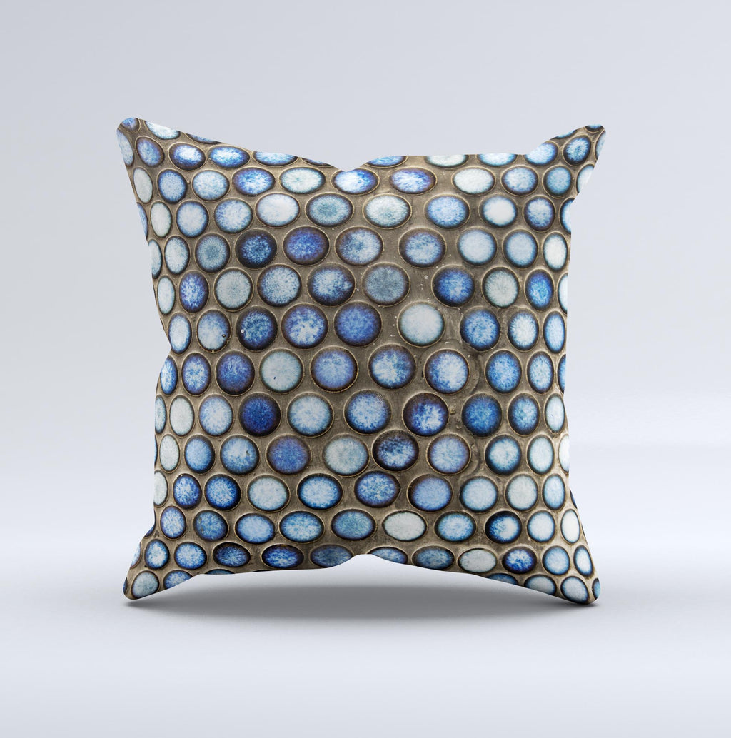 Blue Tiled Abstract Pattern Ink-Fuzed Decorative Throw Pillow – DesignSkinz