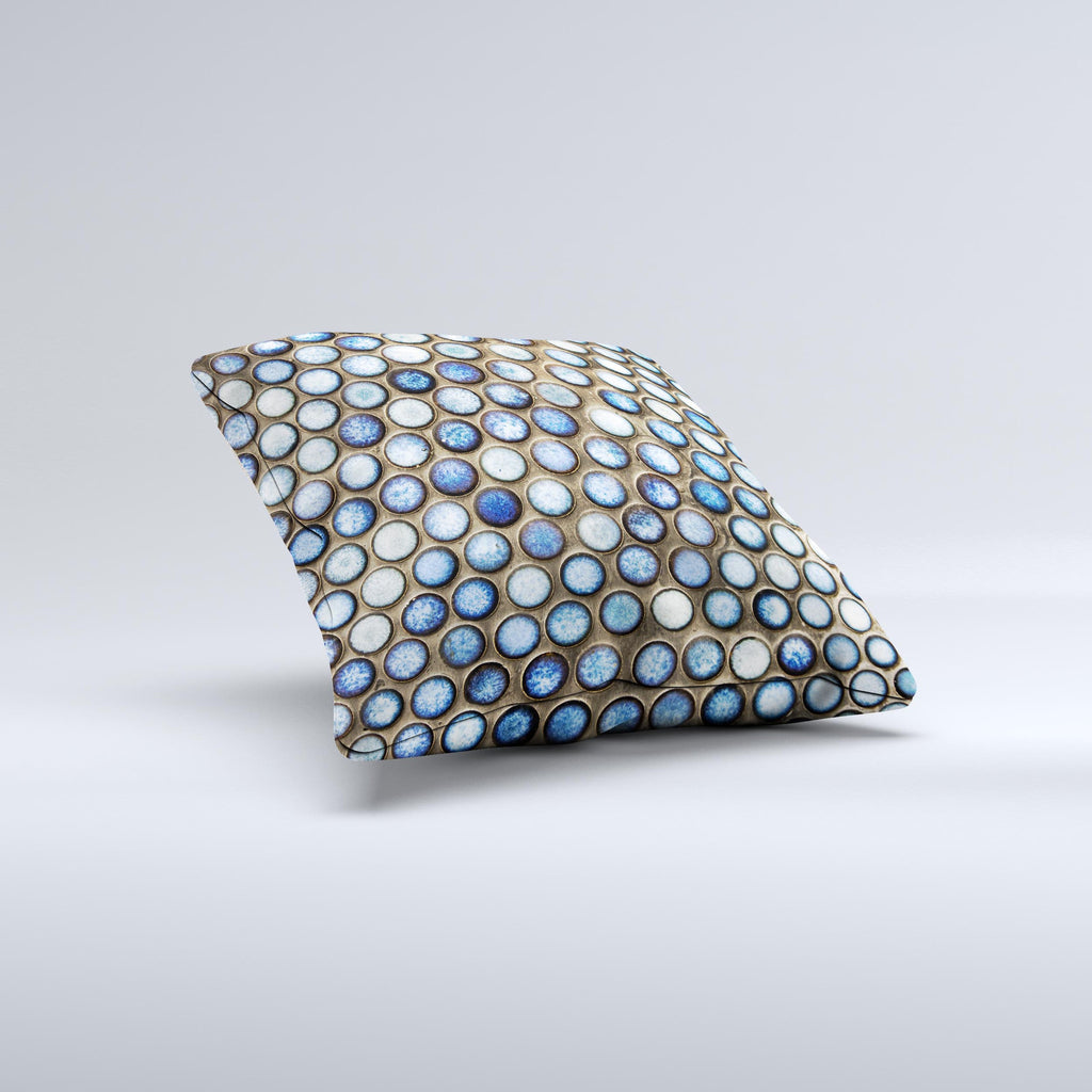 Blue Tiled Abstract Pattern Ink-Fuzed Decorative Throw Pillow – DesignSkinz