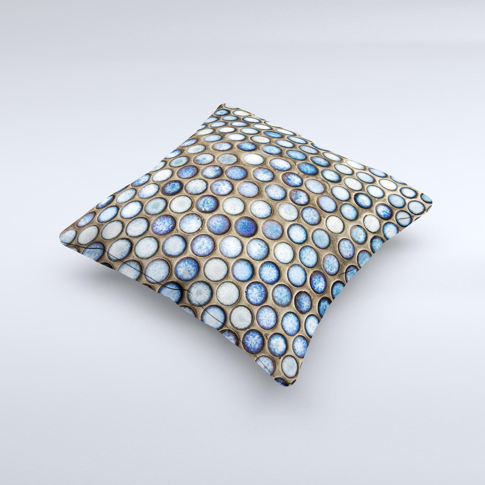 Blue Tiled Abstract Pattern Ink-Fuzed Decorative Throw Pillow – DesignSkinz