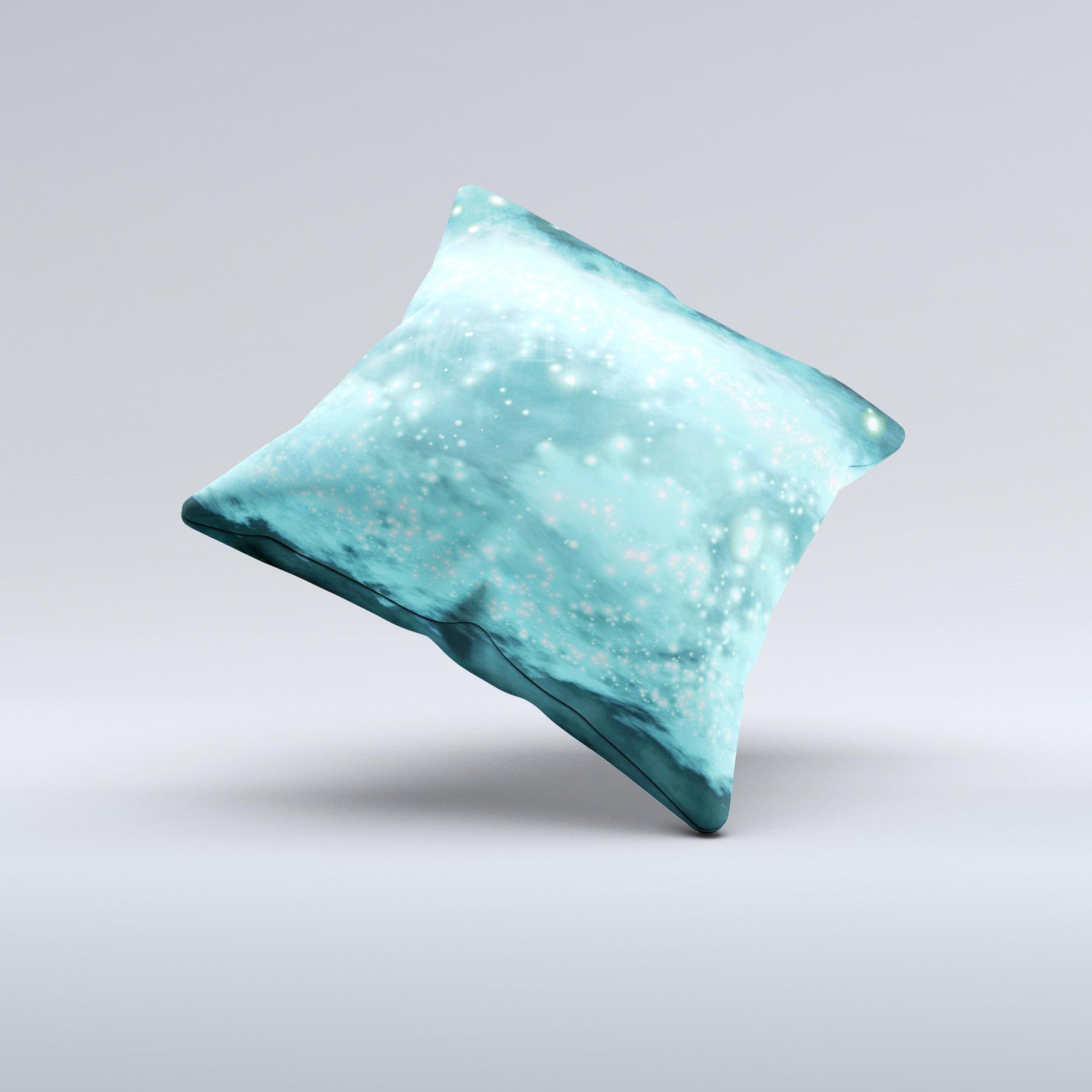 Bright Blue Glowing Orbs of Light Ink-Fuzed Decorative Throw Pillow ...