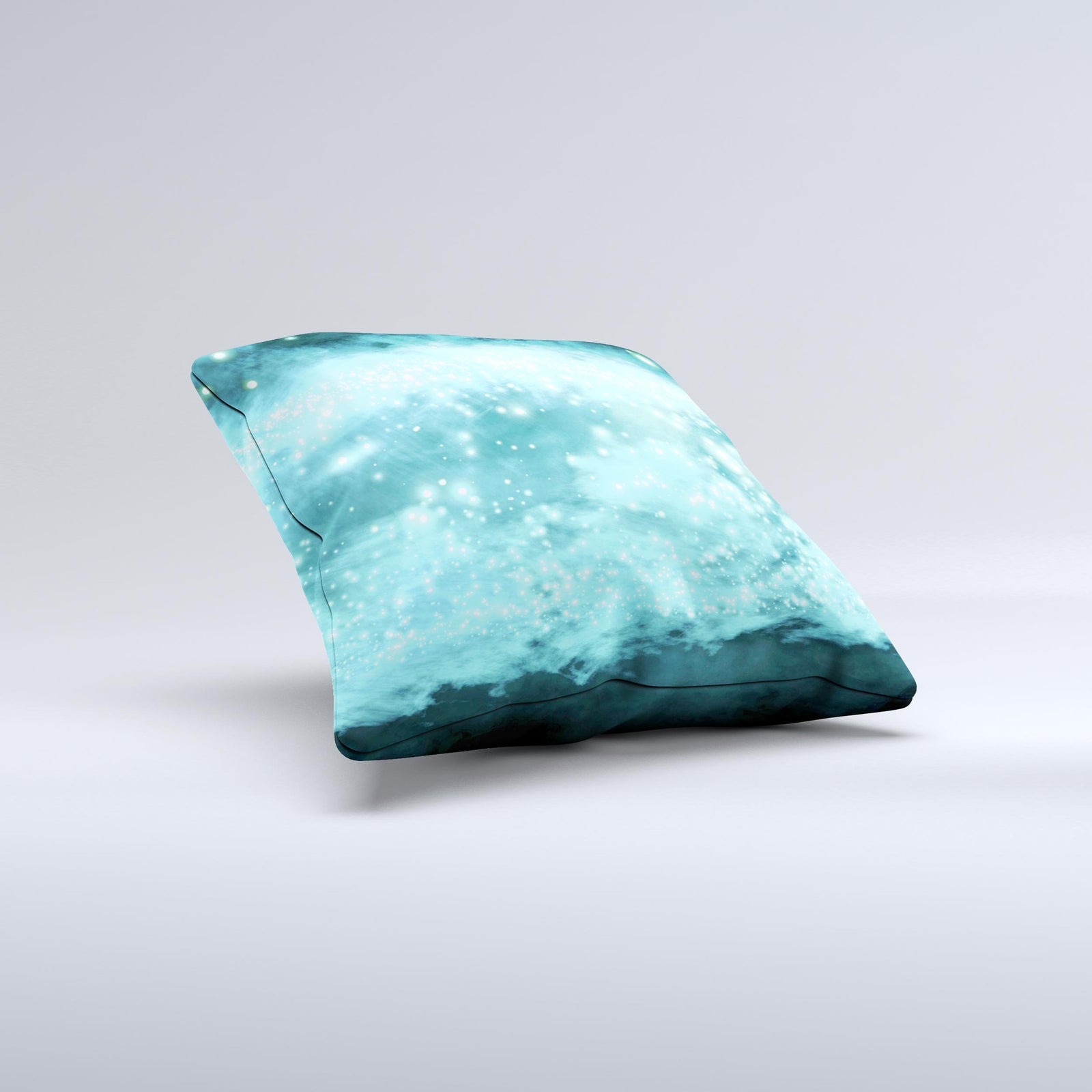 Bright Blue Glowing Orbs of Light Ink-Fuzed Decorative Throw Pillow ...