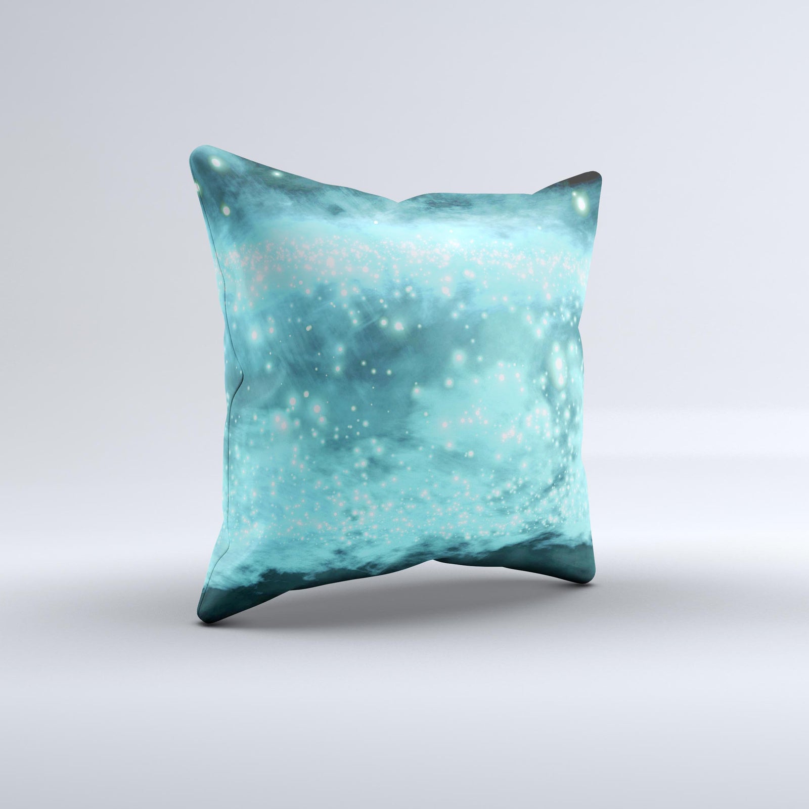 Bright Blue Glowing Orbs of Light Ink-Fuzed Decorative Throw Pillow ...
