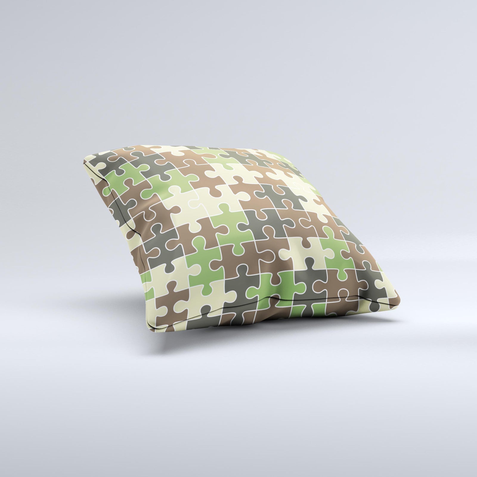 Camouflage Colored Puzzle Pattern Ink-Fuzed Decorative Throw Pillow ...