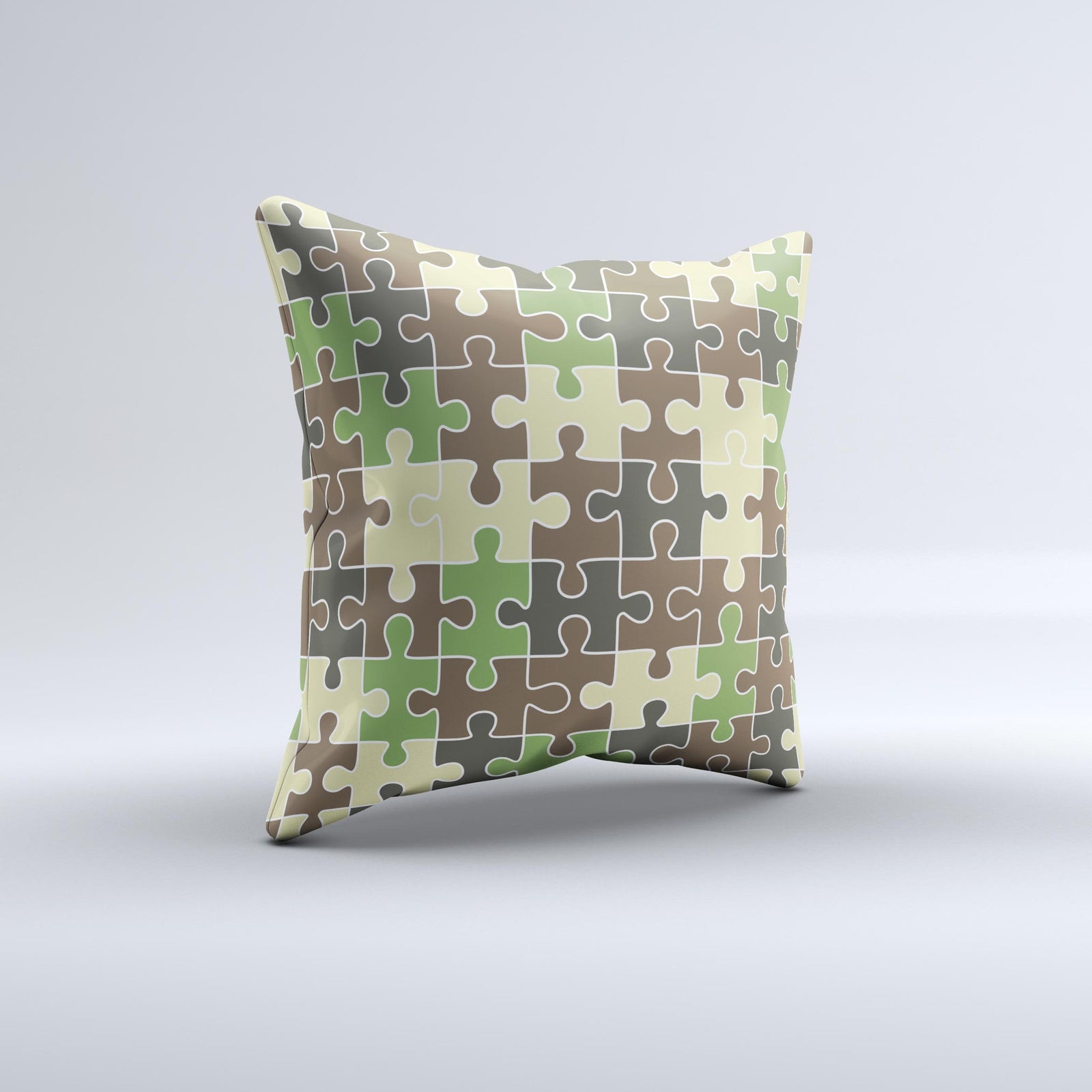 Camouflage Colored Puzzle Pattern Ink-Fuzed Decorative Throw Pillow ...