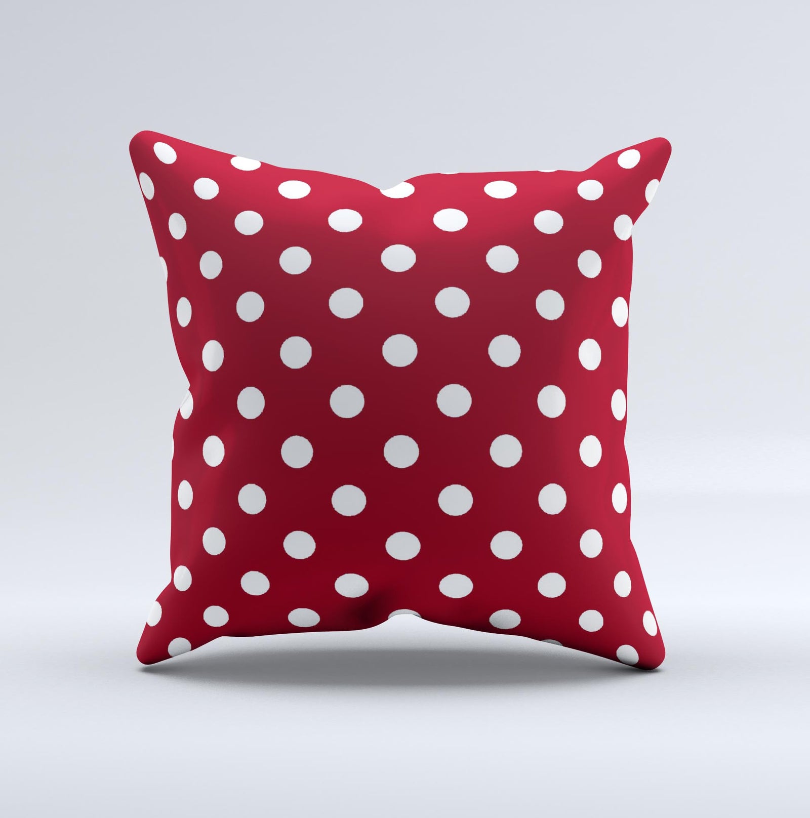 Dark Red & White Polka Dot Ink-Fuzed Decorative Throw Pillow – DesignSkinz