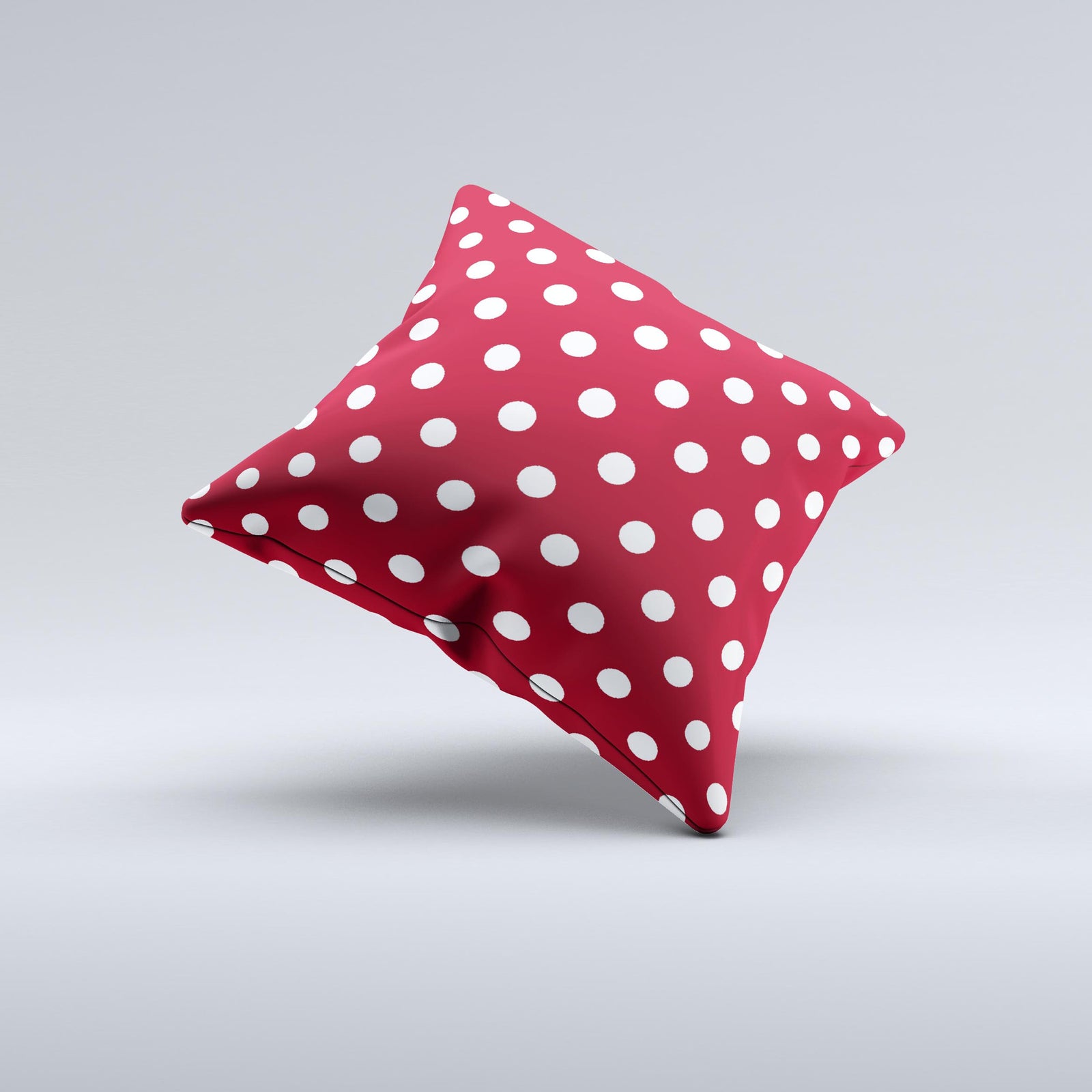 Dark Red & White Polka Dot Ink-Fuzed Decorative Throw Pillow – DesignSkinz