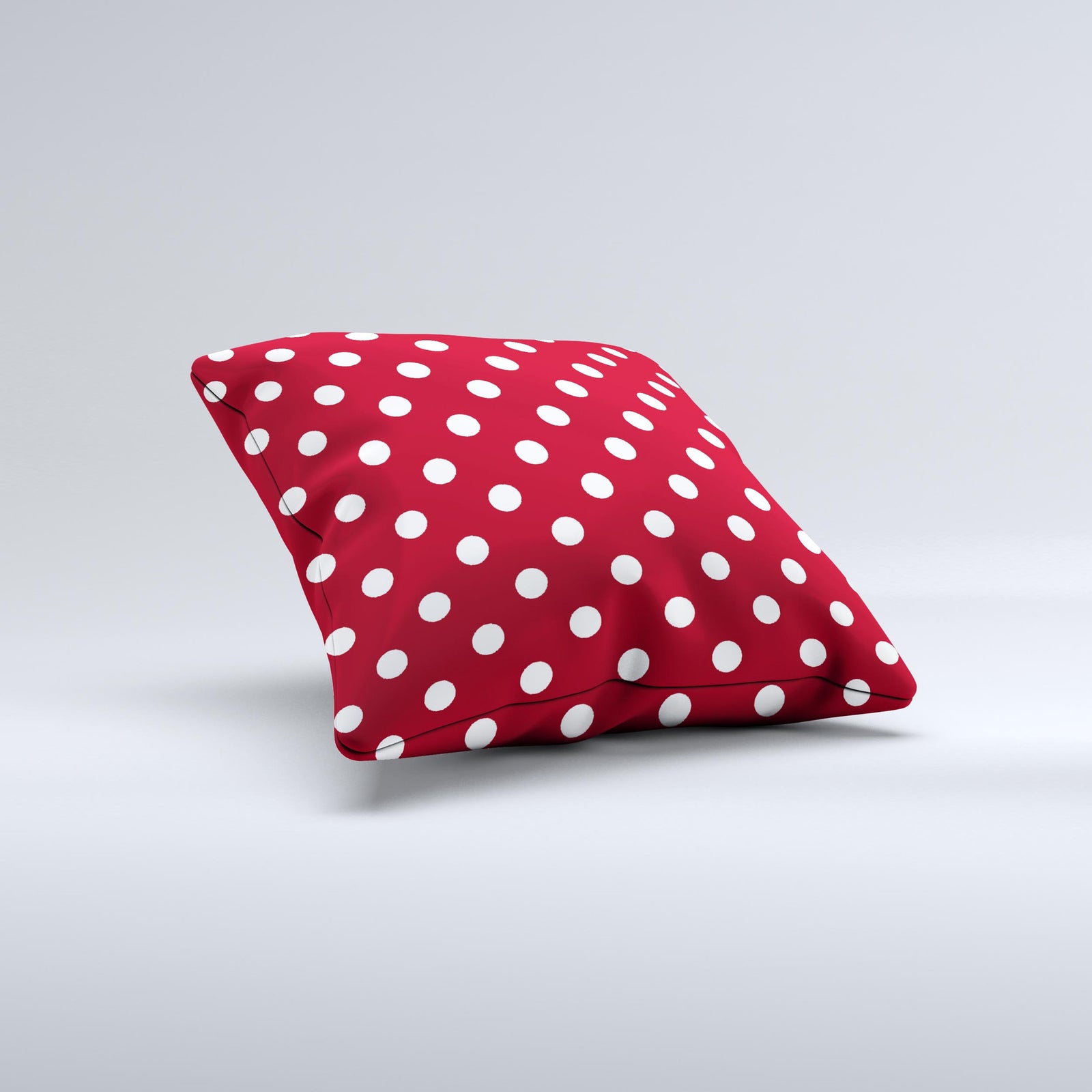 Dark Red & White Polka Dot Ink-Fuzed Decorative Throw Pillow – DesignSkinz