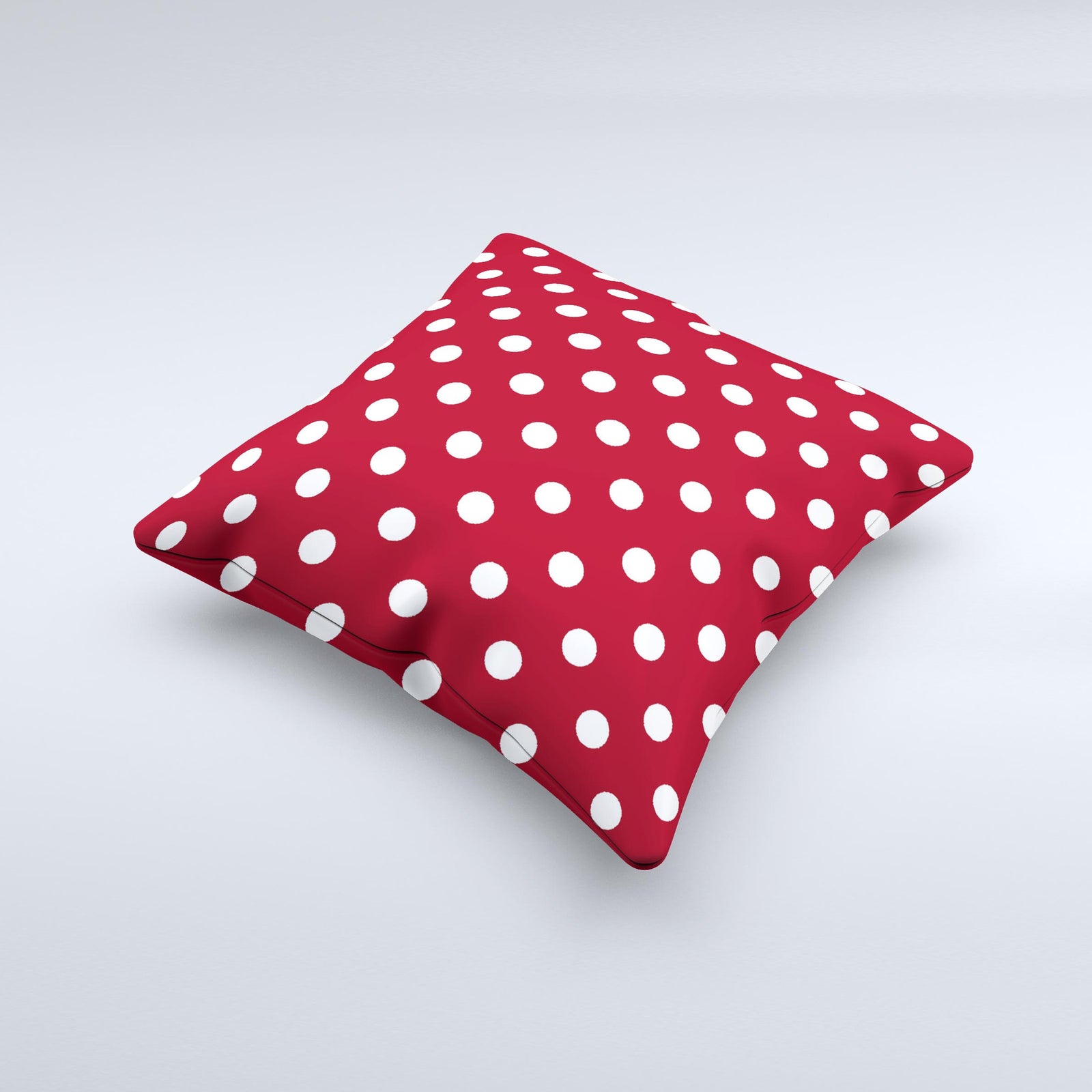 Dark Red & White Polka Dot Ink-Fuzed Decorative Throw Pillow – DesignSkinz