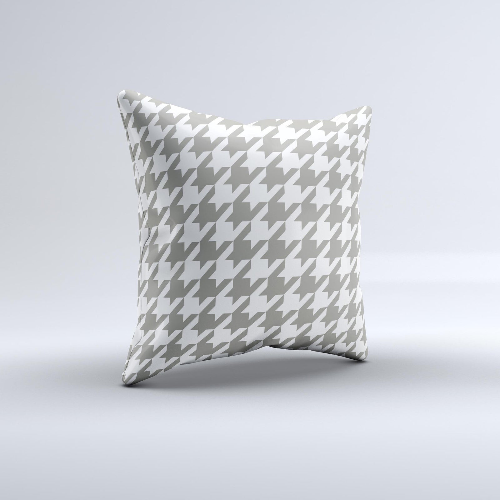 Gray and White HoundStooth Pattern Ink-Fuzed Decorative Throw Pillow ...