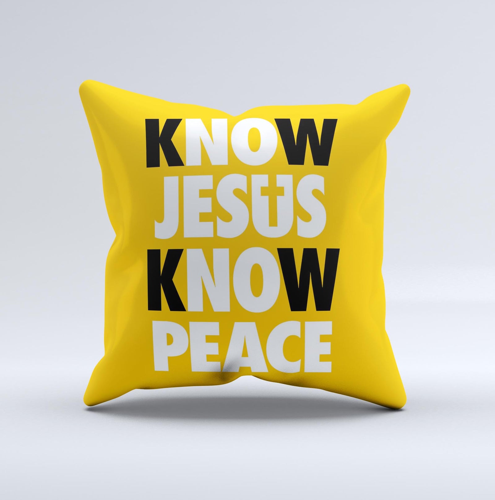 Know Jesus Know Peace - White and Black Over Orange Ink-Fuzed Decorati ...