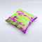 Lime Green Metal with Hot Purple Rust Ink-Fuzed Decorative Throw Pillo ...