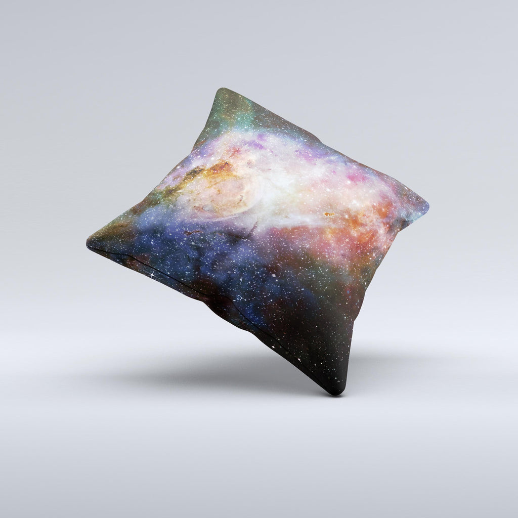 Multicolored Space Explosion Ink-Fuzed Decorative Throw Pillow ...