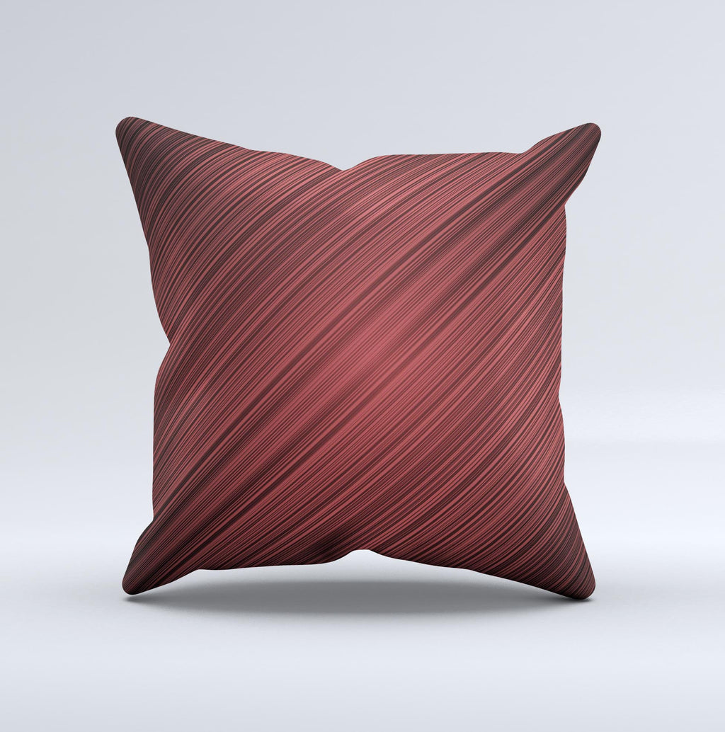Red Diagonal Thin HD Stripes Ink-Fuzed Decorative Throw Pillow ...
