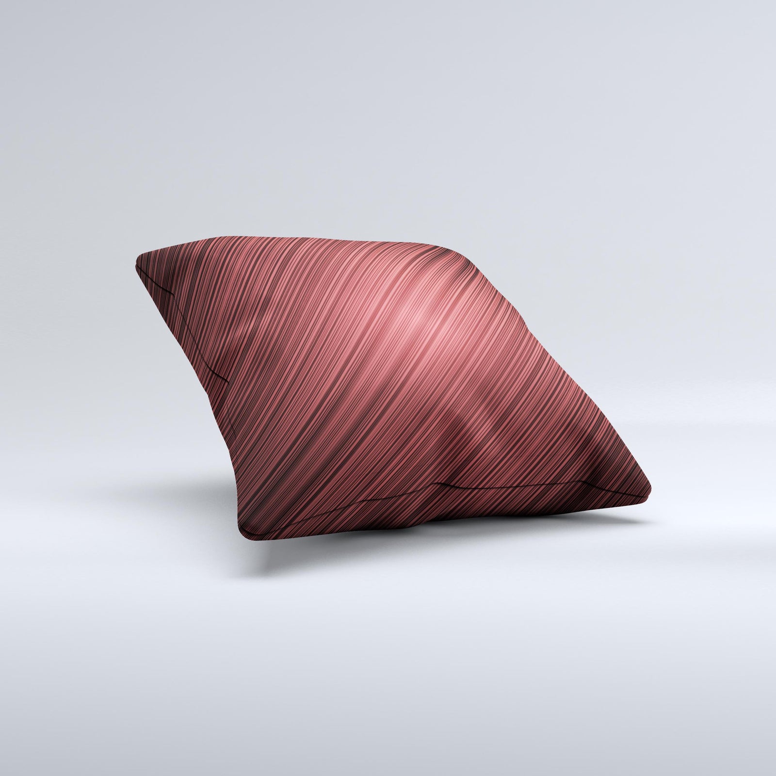 Red Diagonal Thin HD Stripes Ink-Fuzed Decorative Throw Pillow ...
