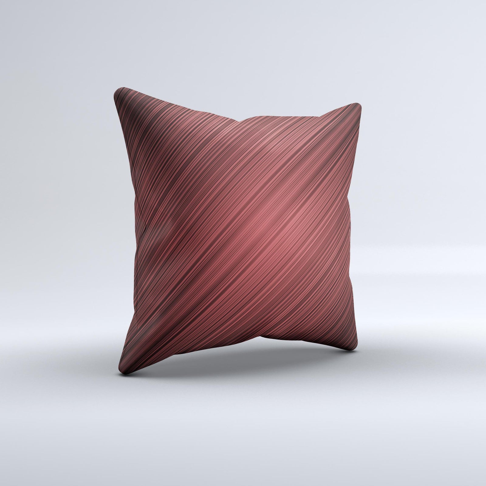Red Diagonal Thin HD Stripes Ink-Fuzed Decorative Throw Pillow ...