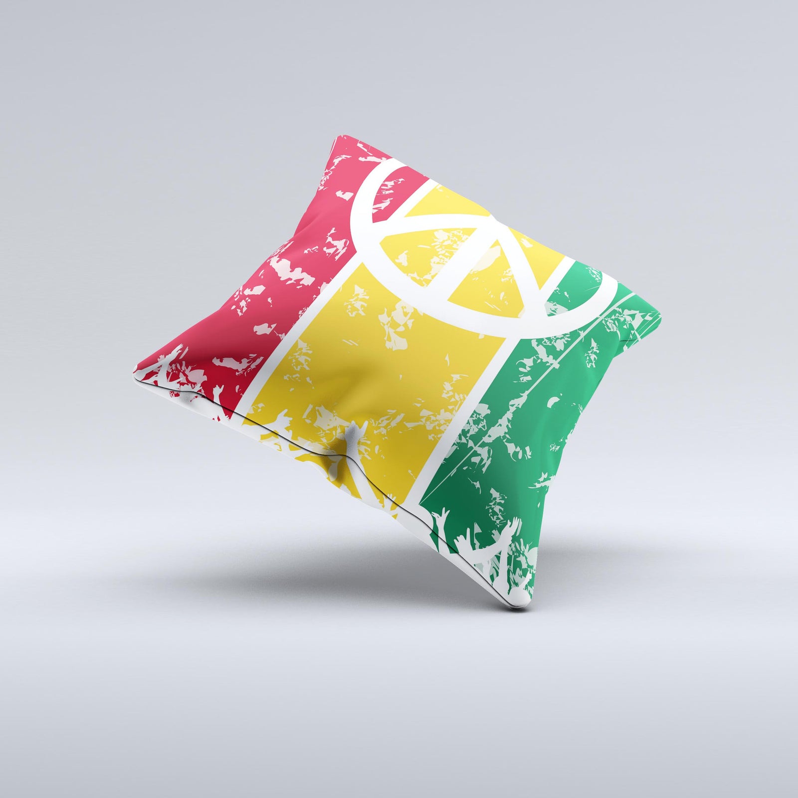 Red, Yellow & Green Layered Peace Ink-Fuzed Decorative Throw Pillow ...