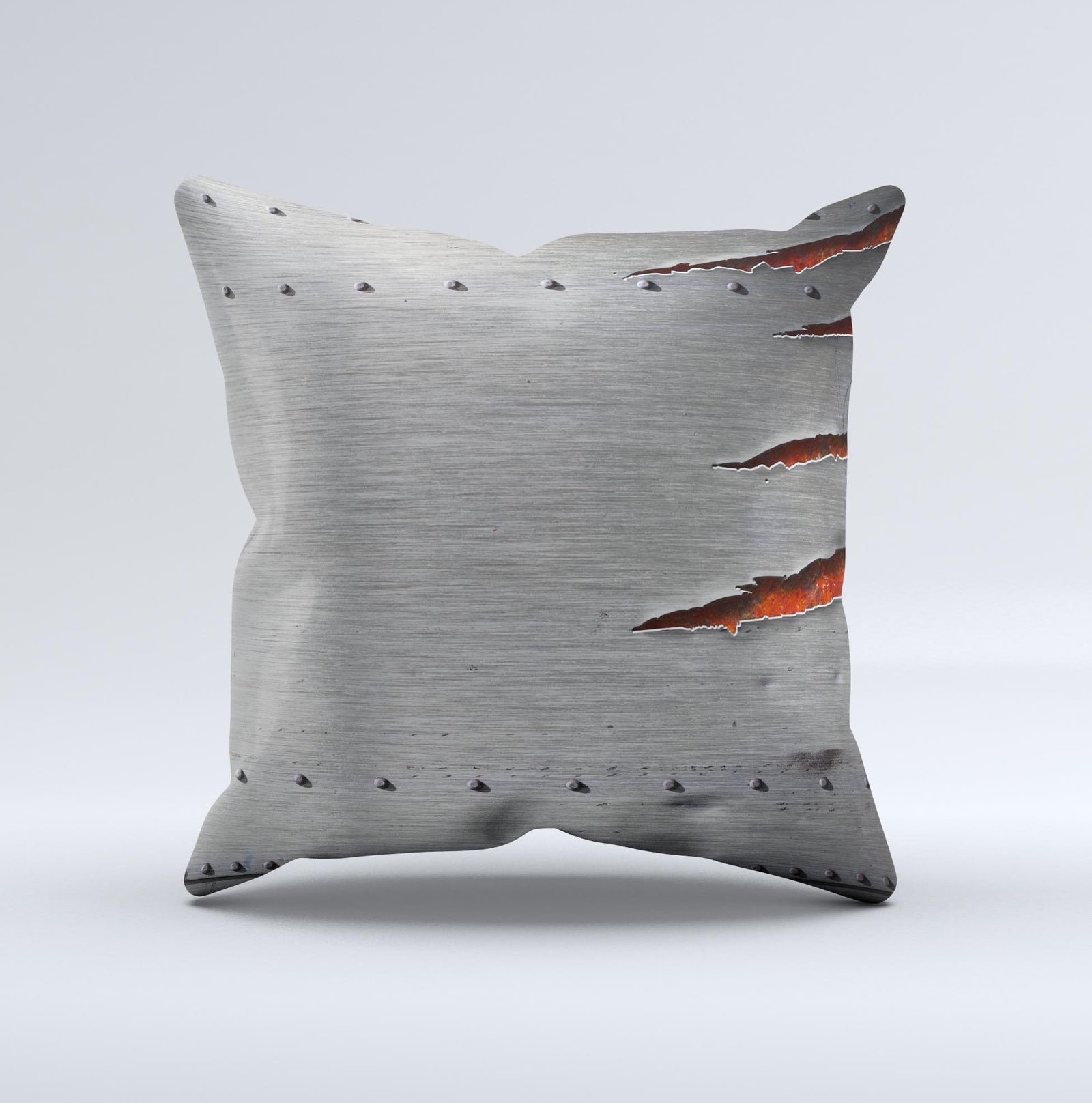 Ripped Red-Core Metal Ink-Fuzed Decorative Throw Pillow – DesignSkinz