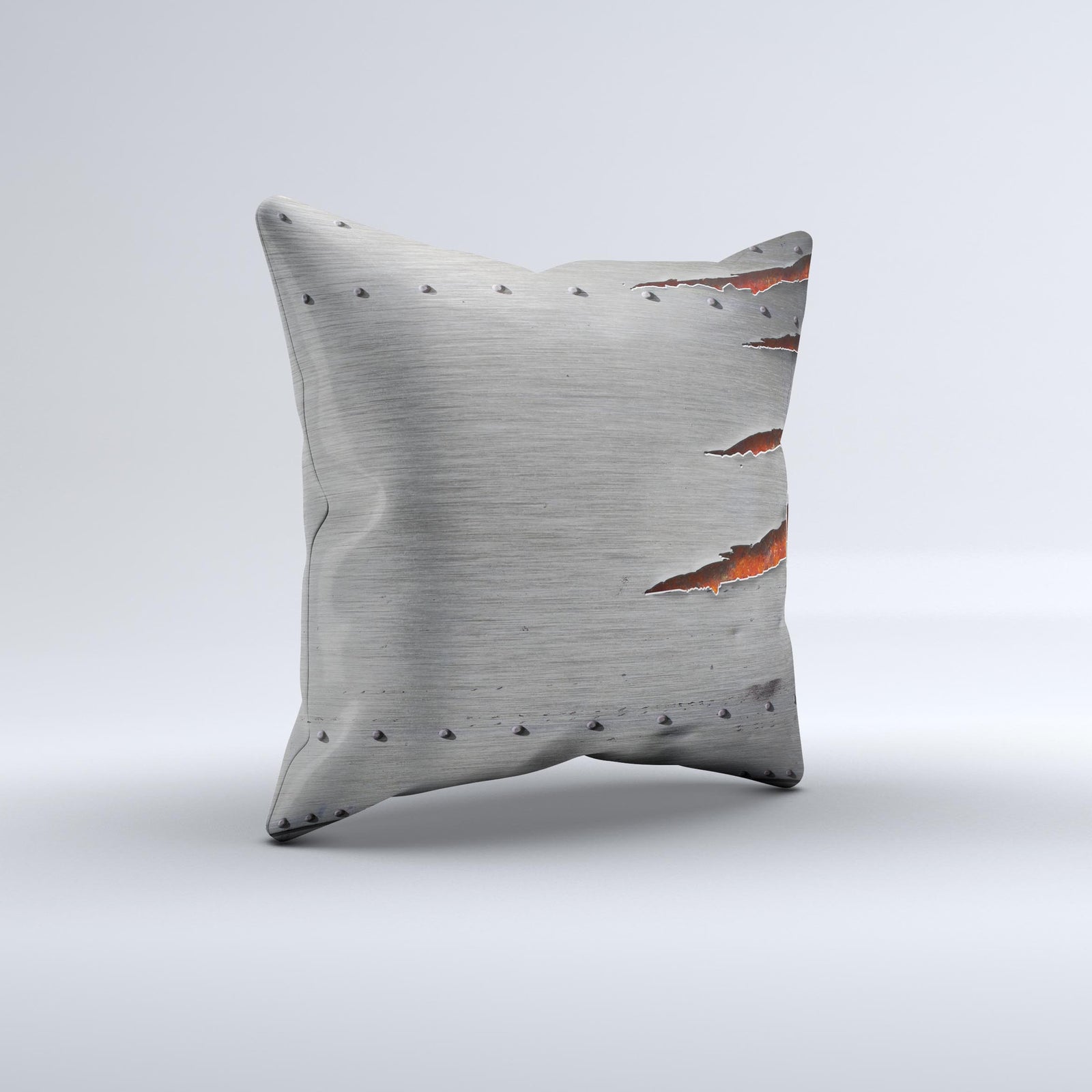 Ripped Red-Core Metal Ink-Fuzed Decorative Throw Pillow – DesignSkinz