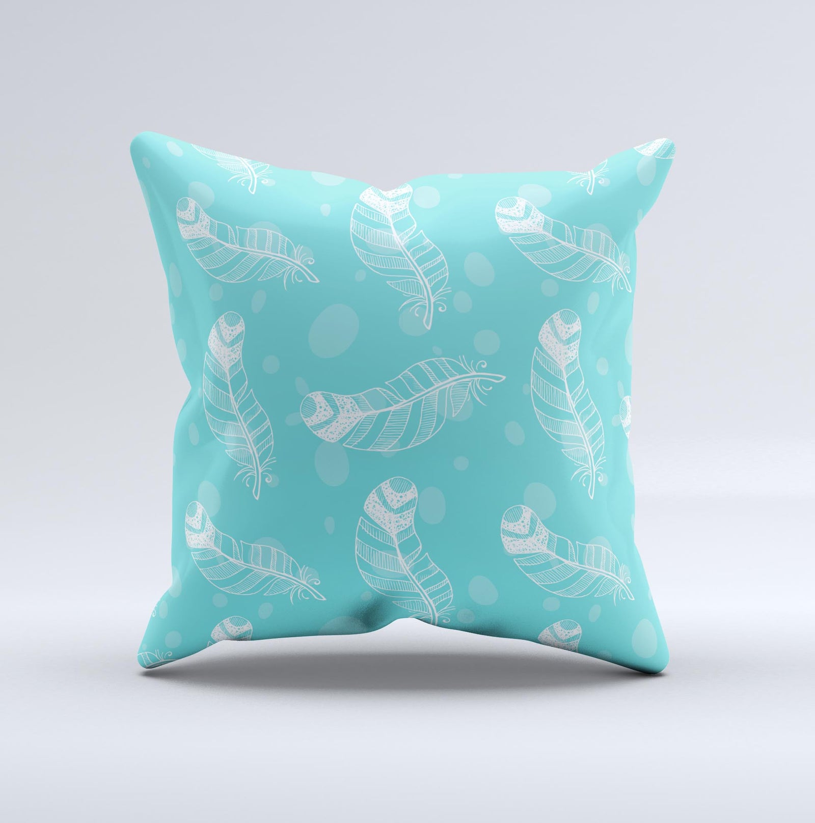 The Stenciled Feather Pattern ink-Fuzed Decorative Throw Pillow ...