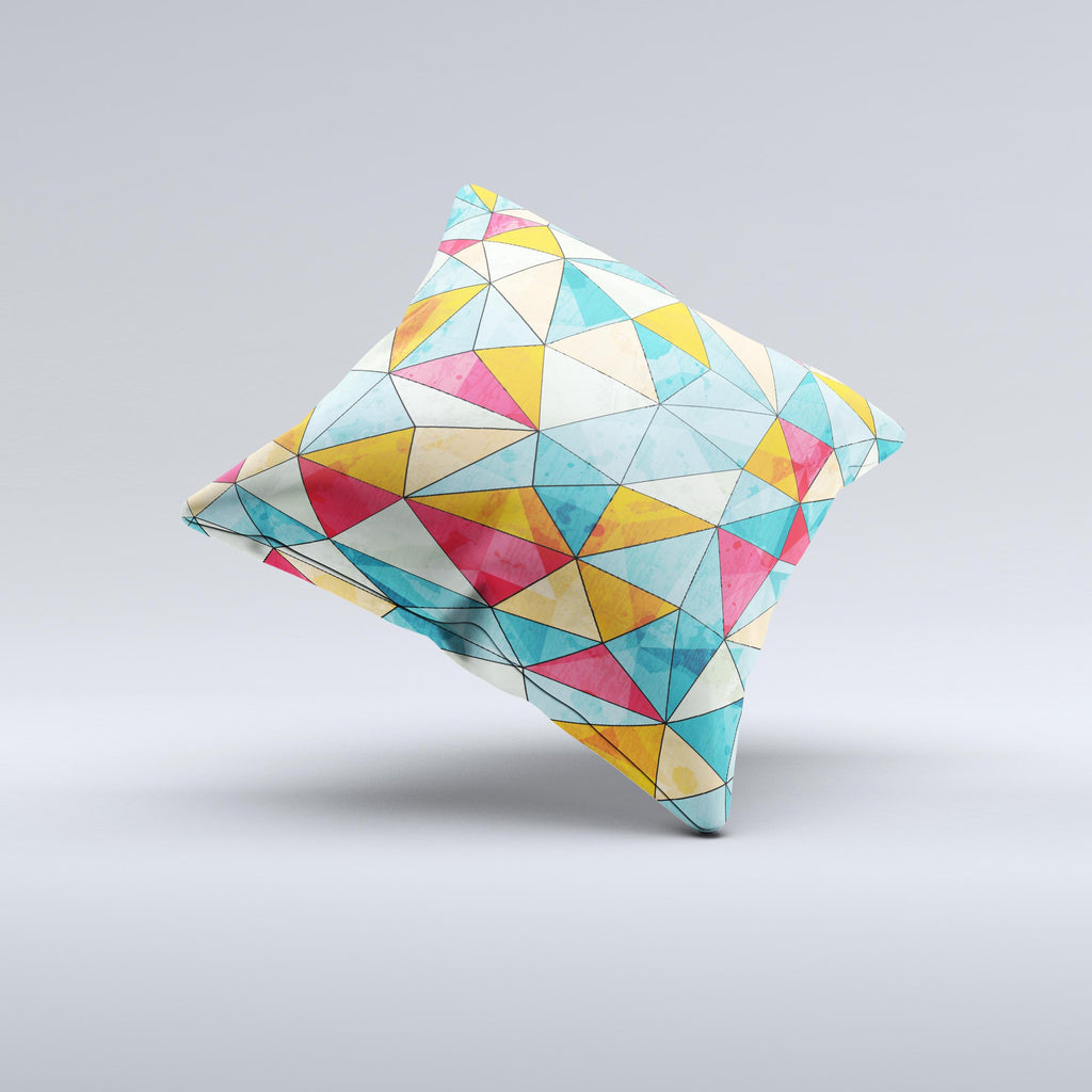The Triangular Geometric Pattern ink-Fuzed Decorative Throw Pillow ...
