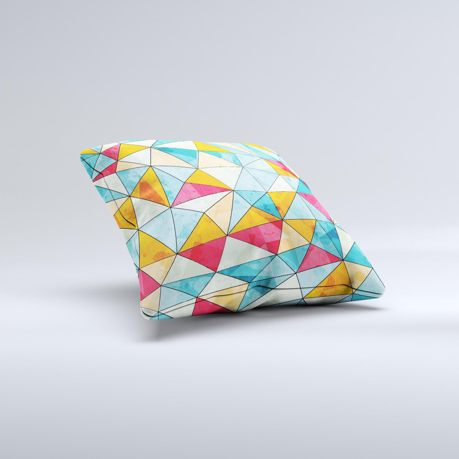 The Triangular Geometric Pattern ink-Fuzed Decorative Throw Pillow ...