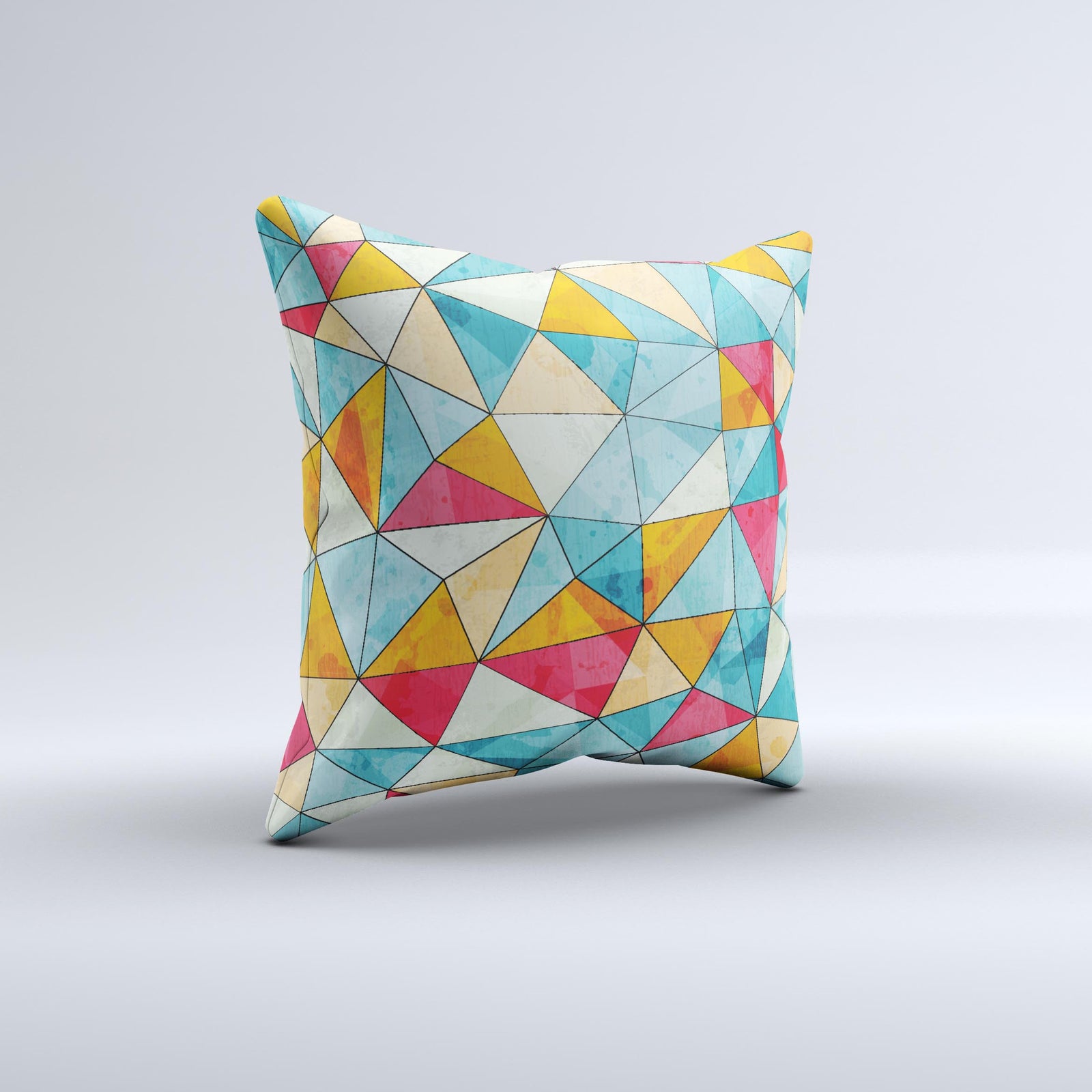 The Triangular Geometric Pattern ink-Fuzed Decorative Throw Pillow ...